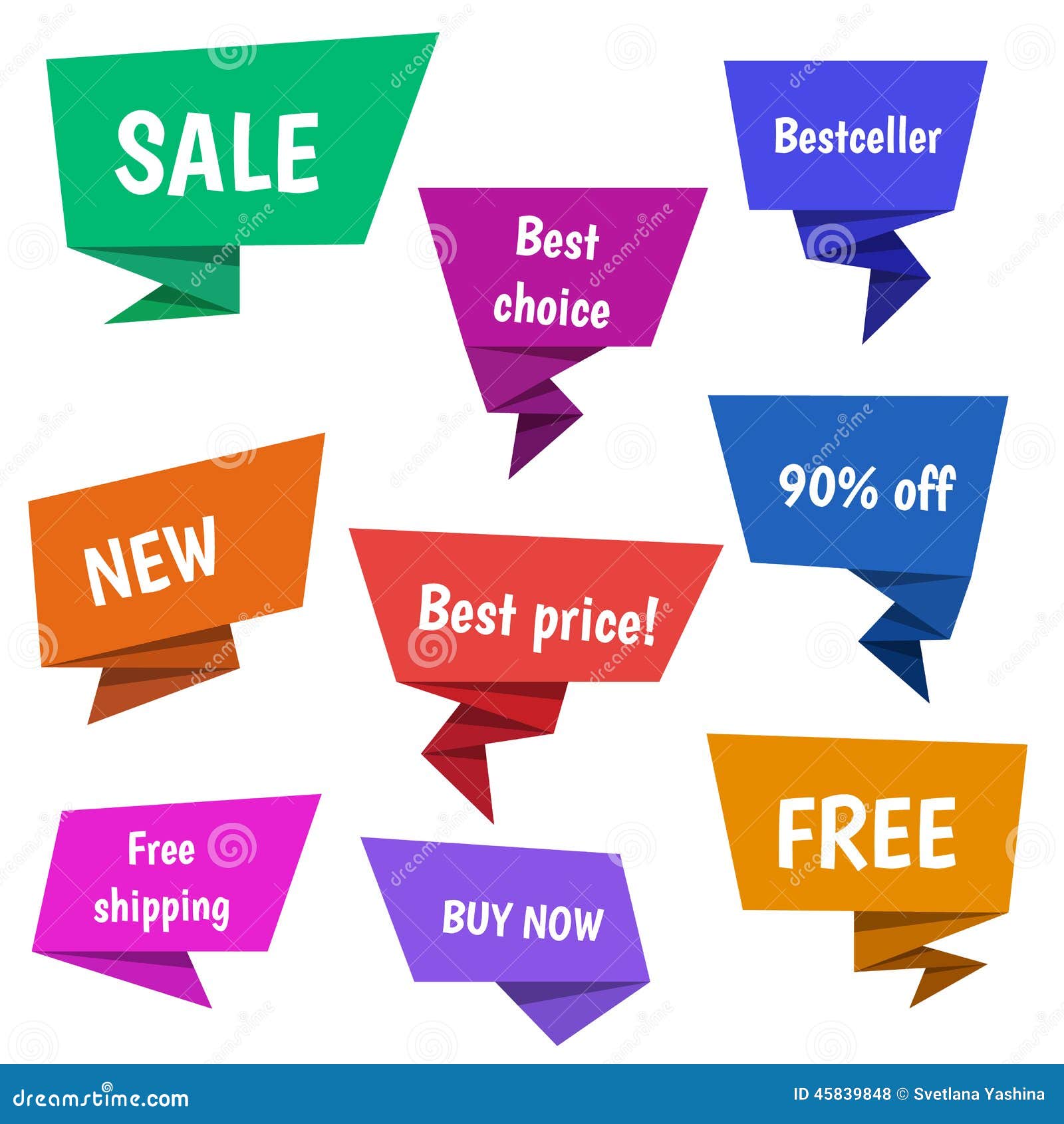 Set of flat bubbles stock vector. Illustration of template - 45839848