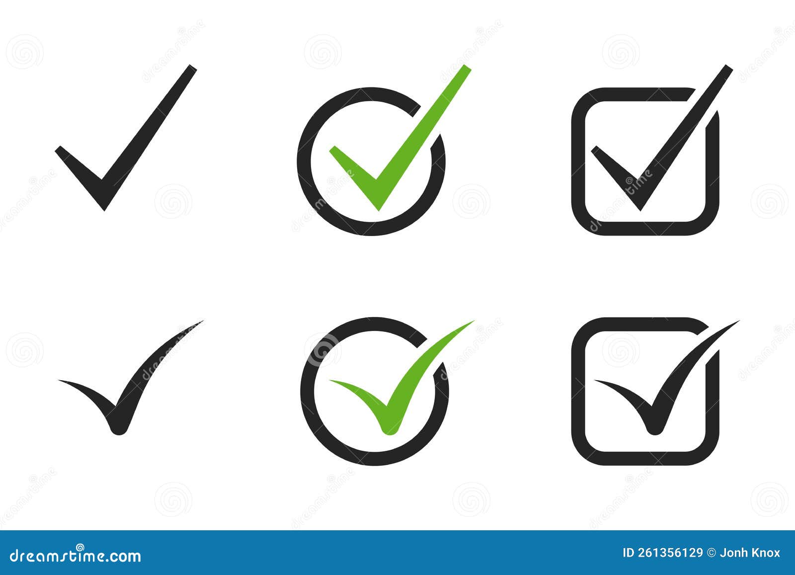 Set Of Checkmarks In Square Shapes. Buttons For Voting, Selecting ... Set Of Checkmarks In Square Shapes. Buttons For Voting, Selecting ...