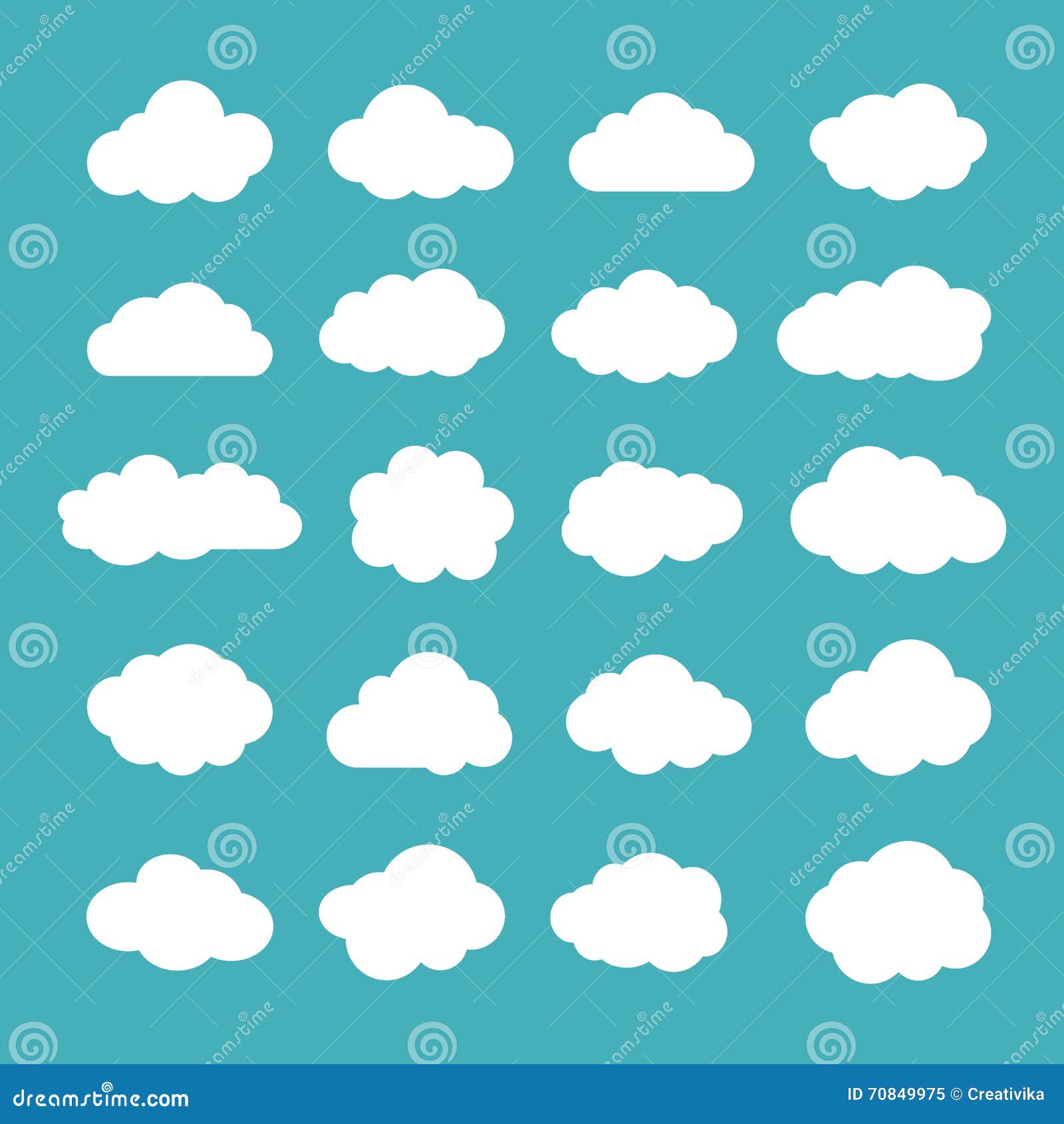 Set of Flat Clouds Icons. Cloud Shapes Collection. Stock Vector ... Set of Flat Clouds Icons. Cloud Shapes Collection. Stock Vector ...