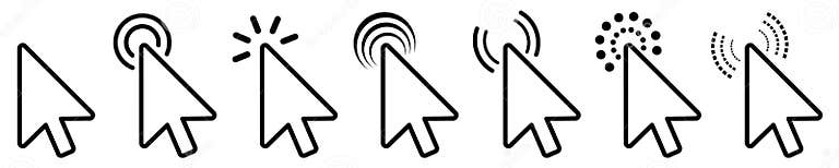 Set of Flat Cursor Icons. Click or Press Cursor Set. Arrow Pointer ...