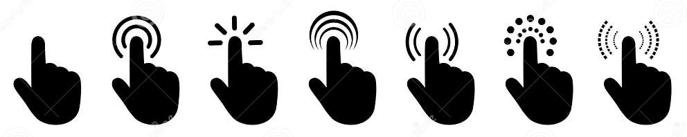 Set of Flat Cursor Icons. Click or Press Cursor Set. Arrow Pointer ...