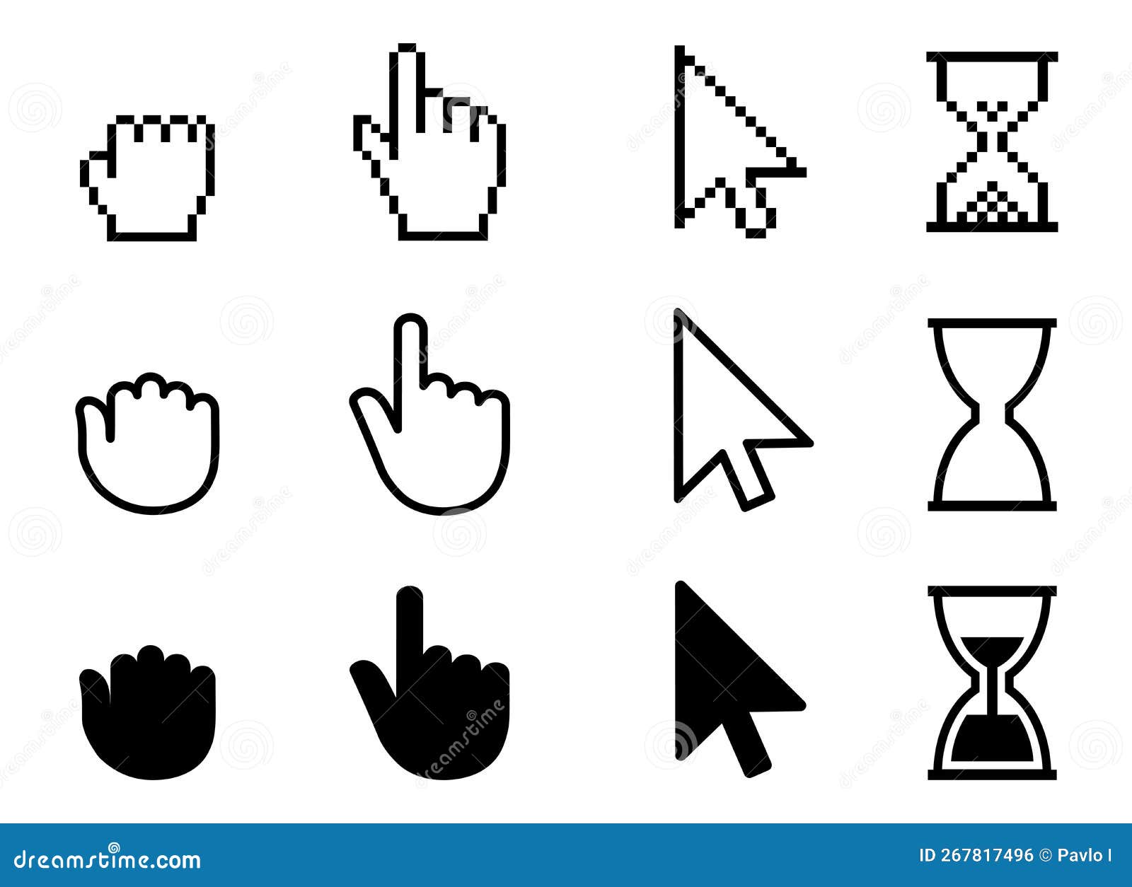 Set of Flat Cursor Icons, Different Mouse Sign – Vector Stock Vector ...