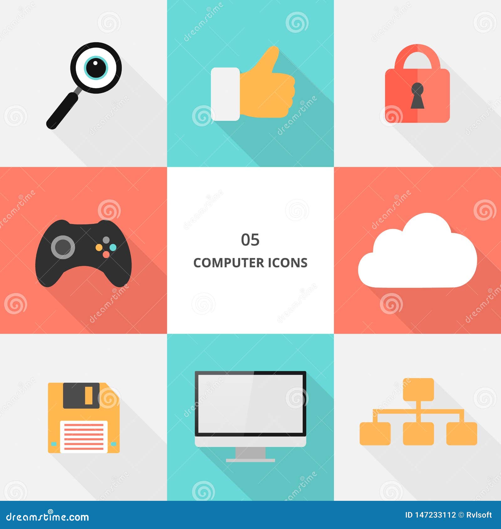 Set 05 - Flat Design Computer Icons Stock Vector - Illustration of ...