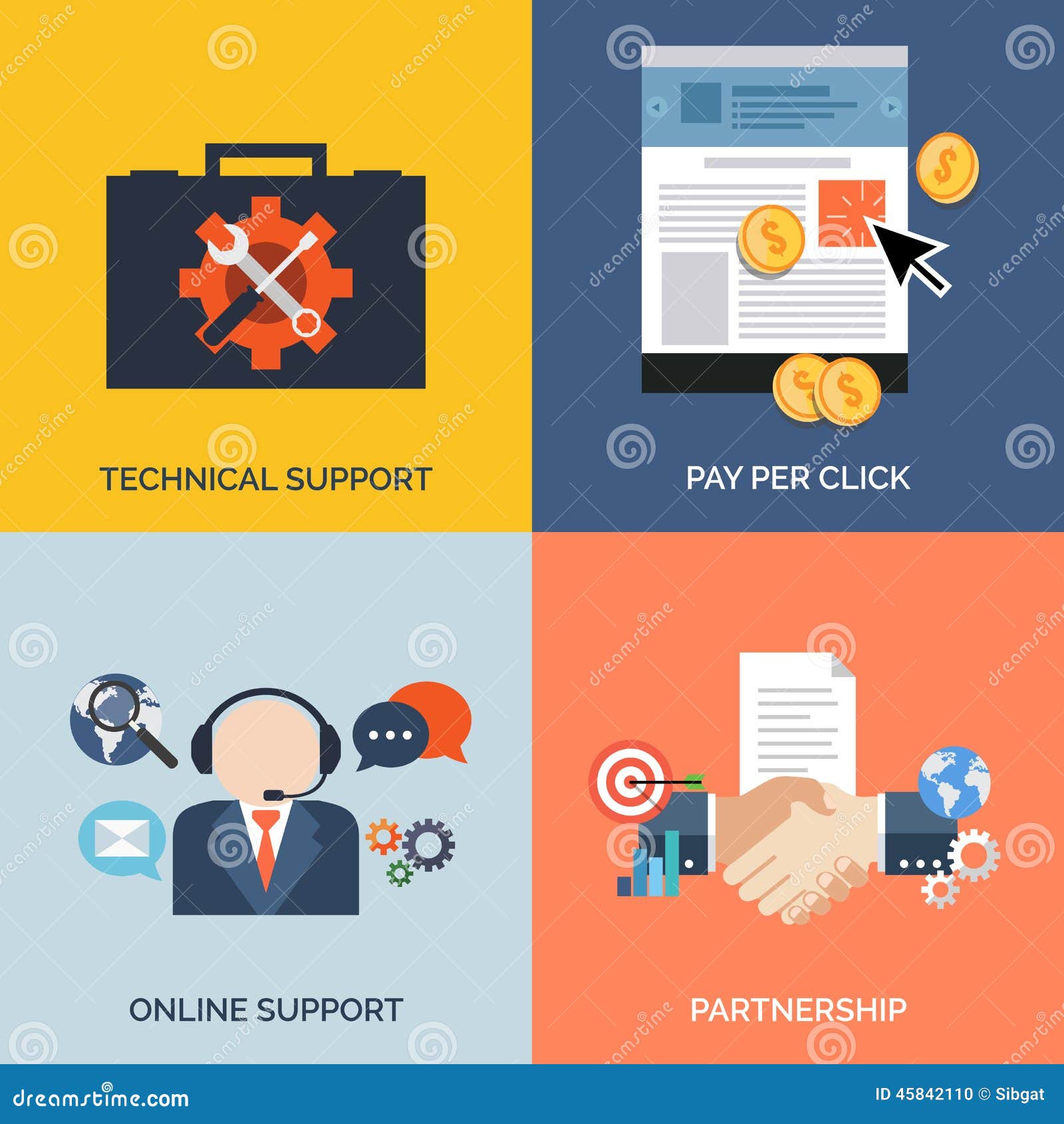 Partnership, Technical Documentation And Quick Tips Icons. Sales ...