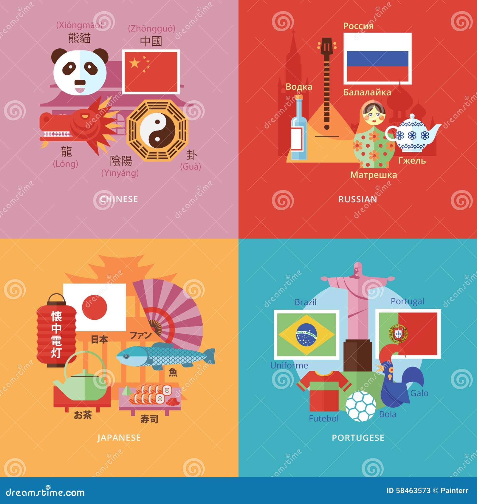 Set of Flat Design Concept Icons for Foreign Languages. Icons for ... Set of Flat Design Concept Icons for Foreign Languages. Icons for ...