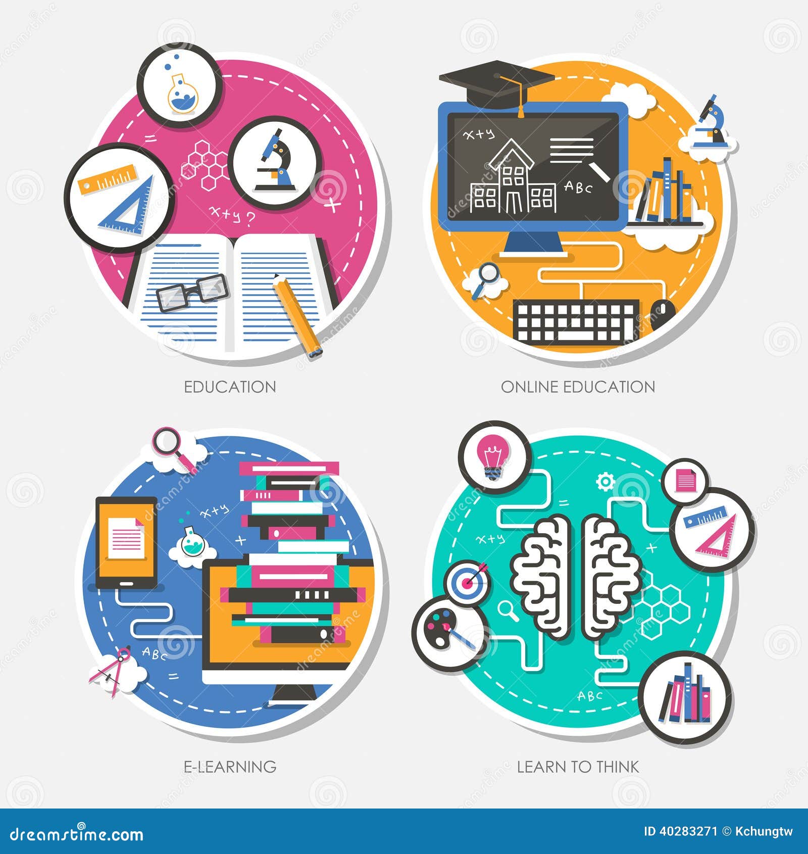 Set of Flat Design Concept Vector Illustration Stock Vector ...