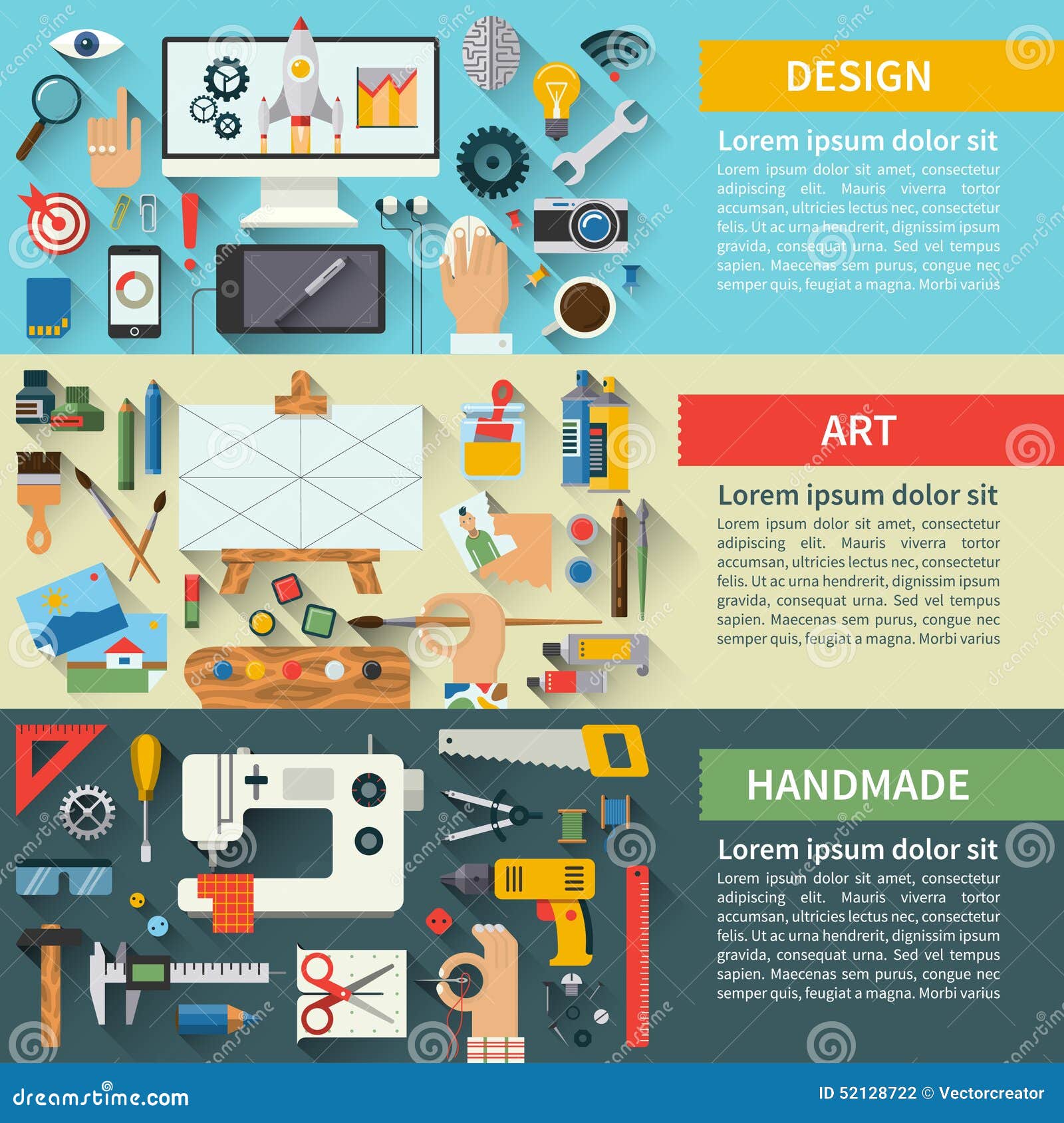 Set of Flat Design Creative Process Concepts Stock Vector ...