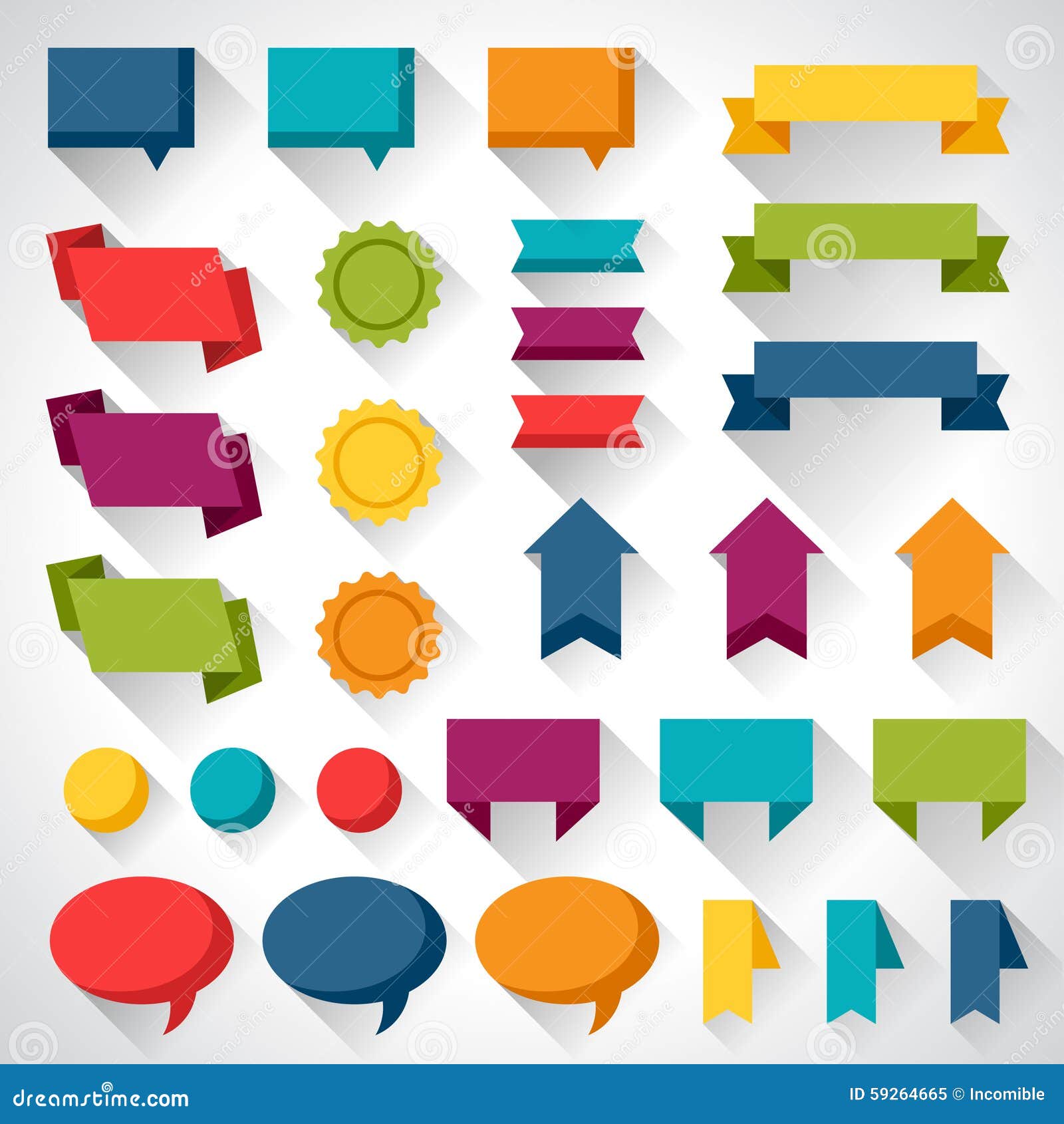 Set of Flat Design Elements Banners and Tags Stock Vector ...