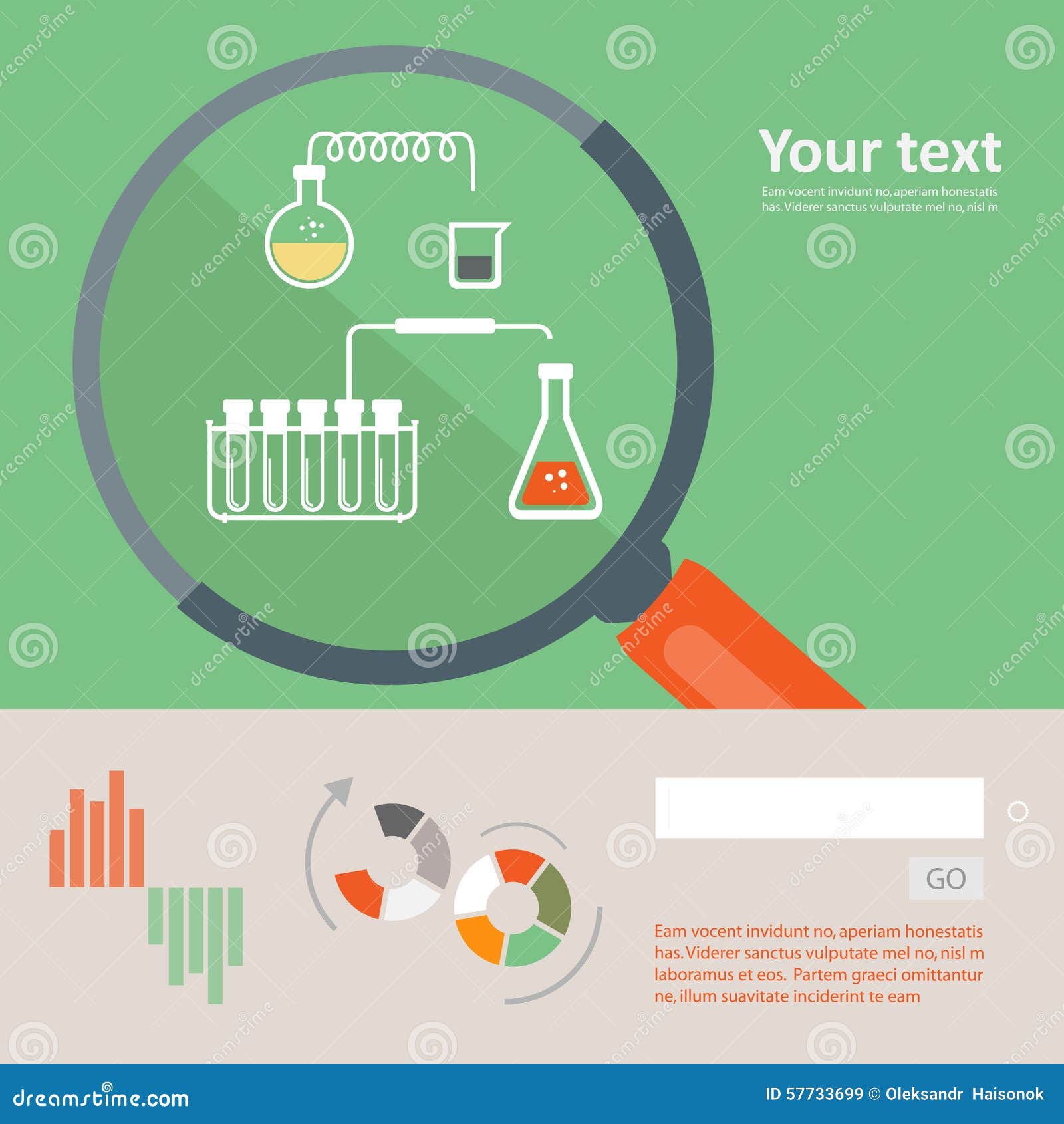 Set of Flat Design Icon for Experiment Stock Vector - Illustration of ...