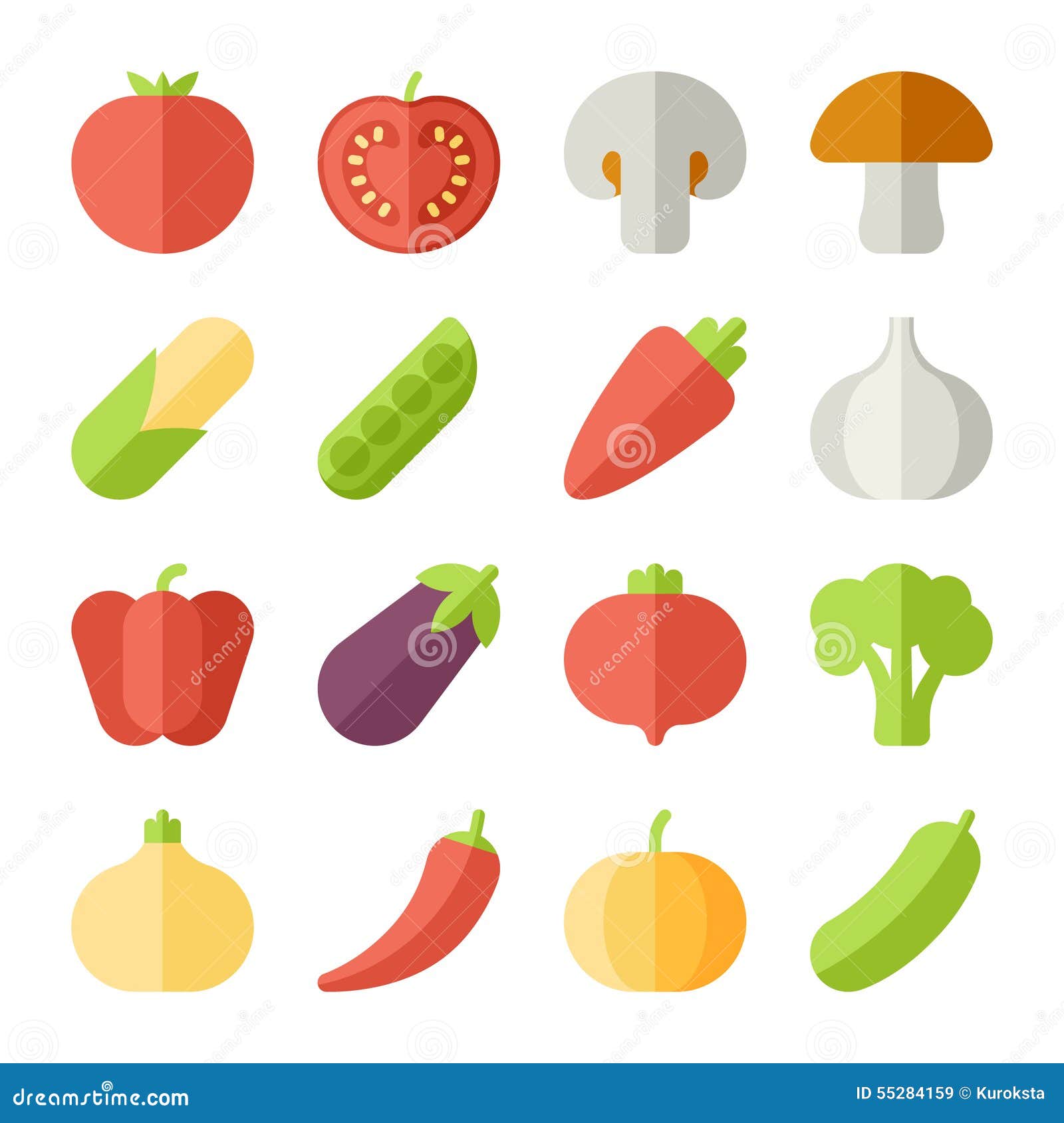 Set of Flat Design Icons for Fruits and Vegetables Stock Vector ... Set of Flat Design Icons for Fruits and Vegetables Stock Vector ...
