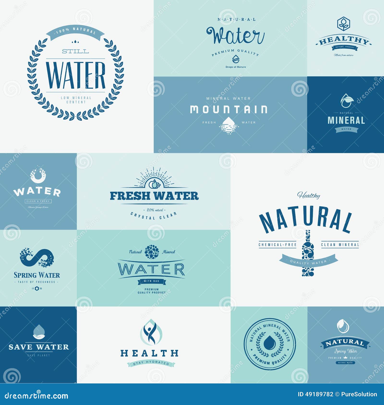 Set of Flat Design Icons for Water Stock Vector - Illustration of ...