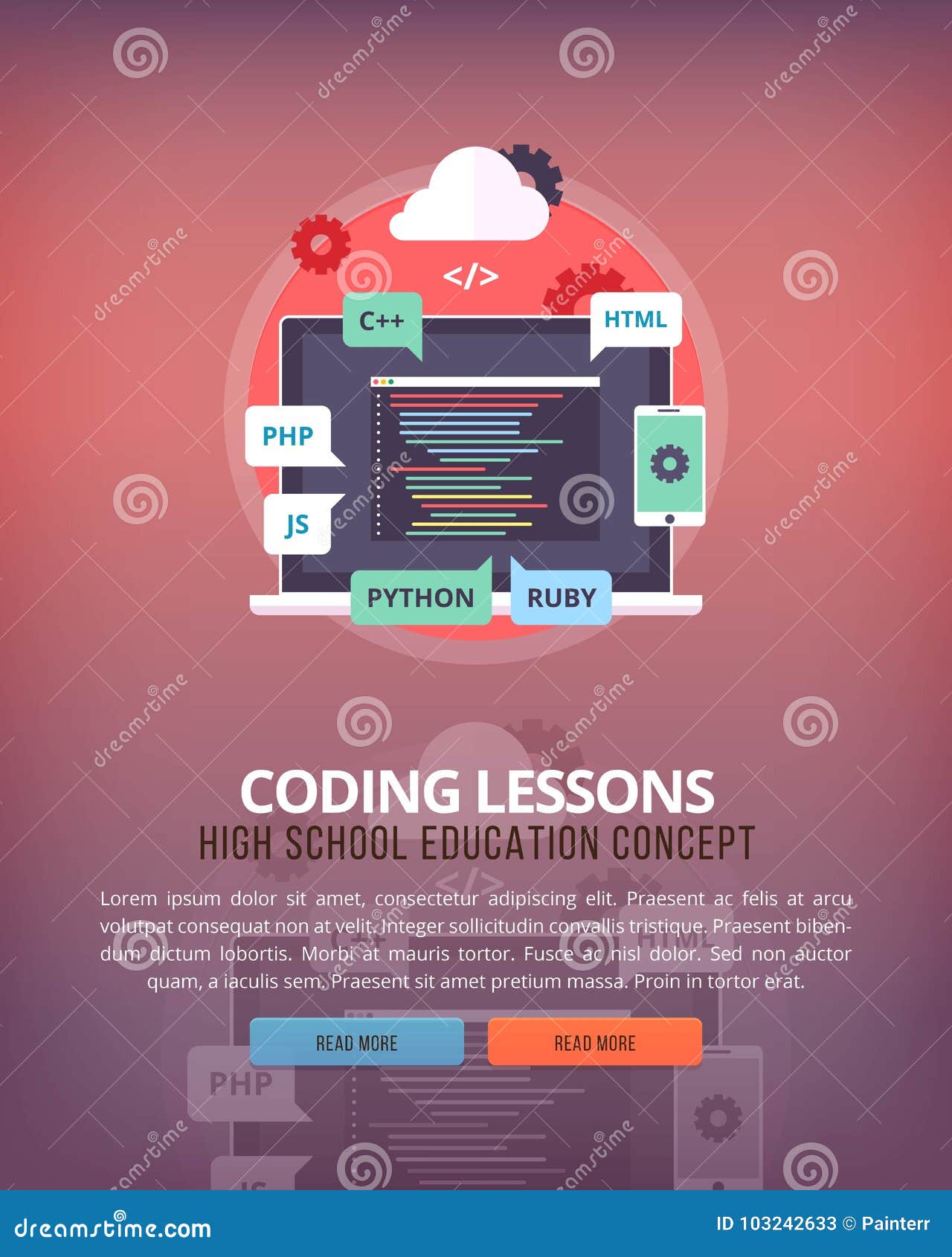 Set Of Flat Design Illustration Concepts For Programming Coding Languages And Hackers