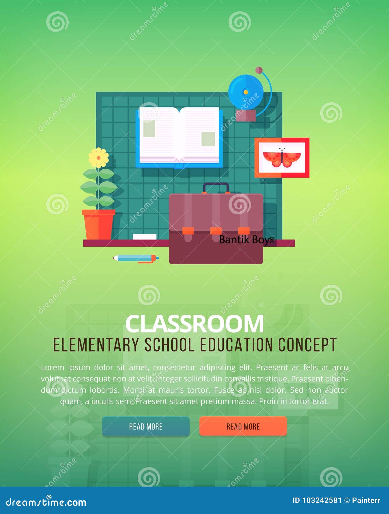 Set of Flat Design Illustration Concepts for School Lesson and ...