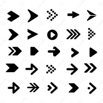 Set of Flat Design Pointer Cursor Infographic Icon Arrow Pack ...