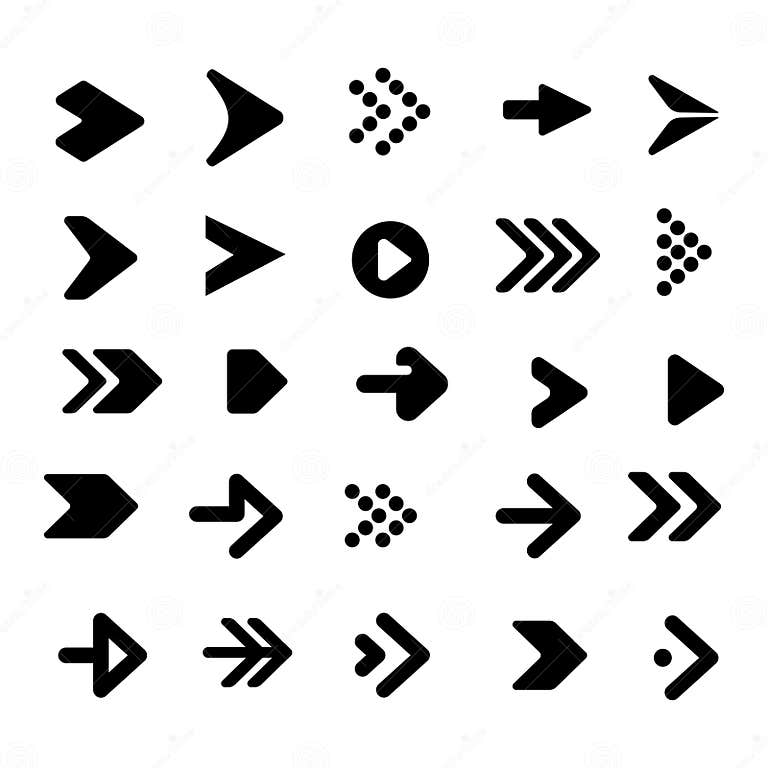 Set of Flat Design Pointer Cursor Infographic Icon Arrow Pack ...