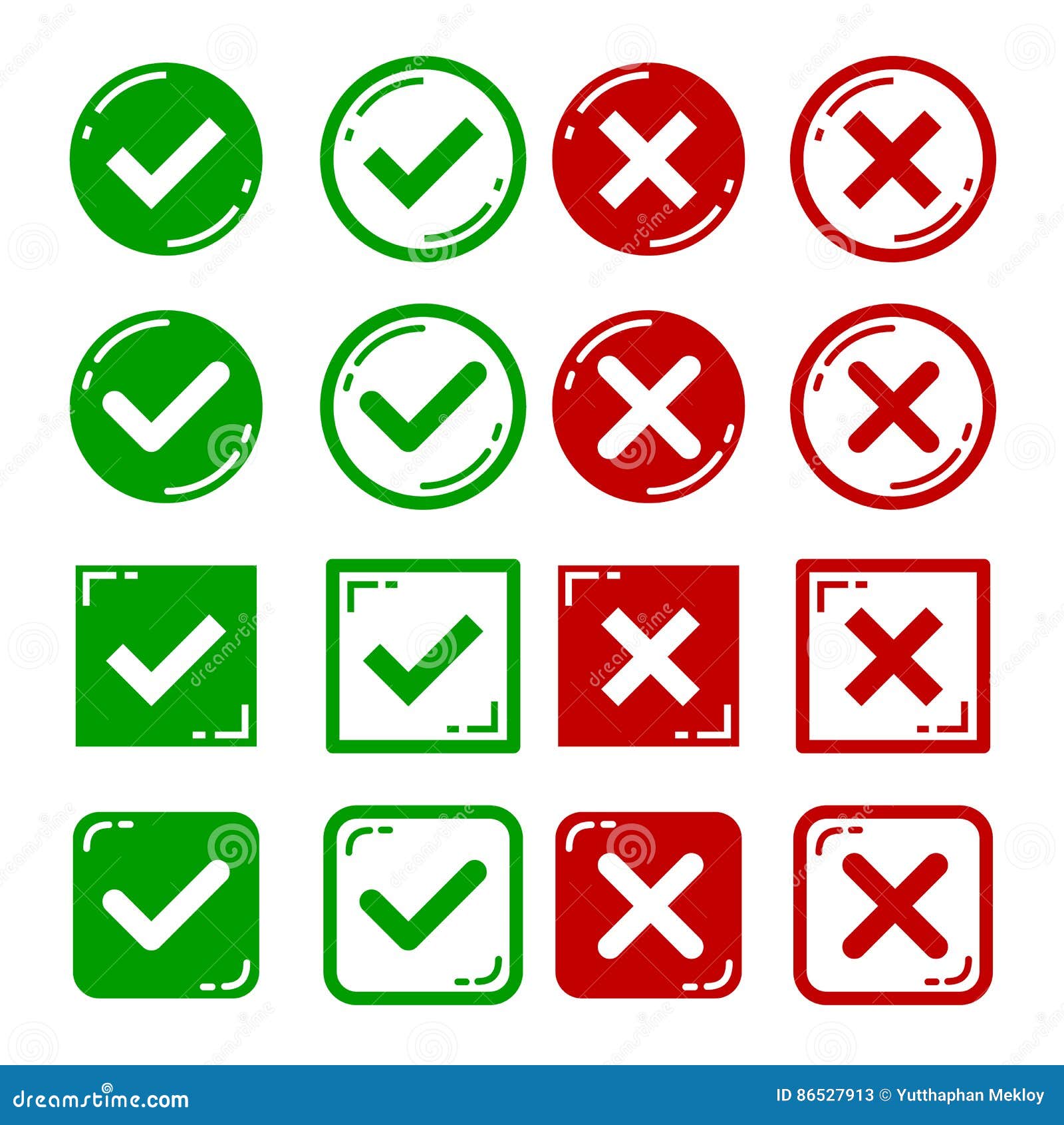 Set Flat Design Right Wrong Icons Stock Illustrations – 320 Set Flat ...