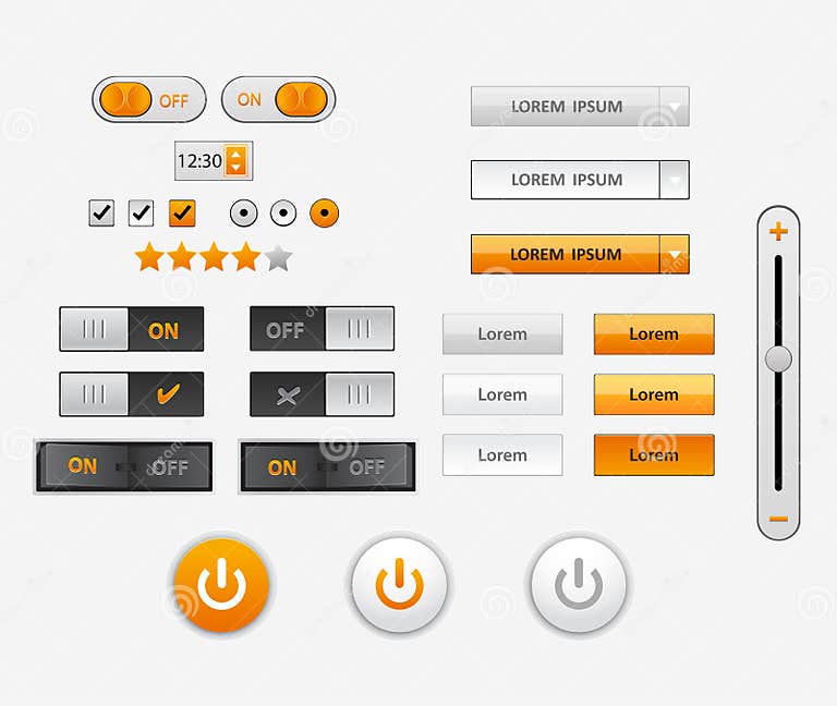 Set of Flat Design UI and UX Elements for Website and Mobile App Design Stock Vector ...