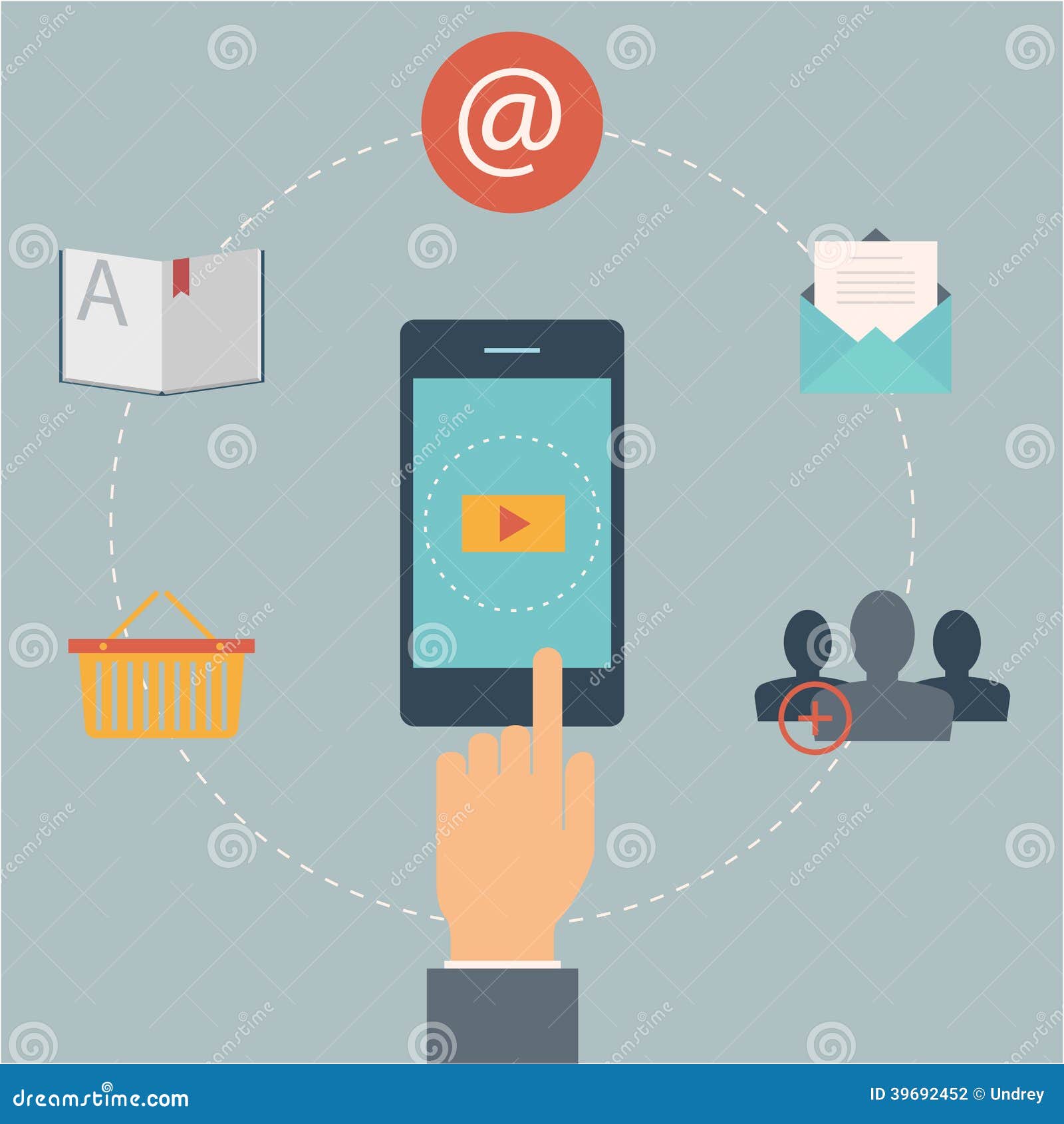 Set of Flat Design Web Icons for Mobile Phone Services and Apps ...