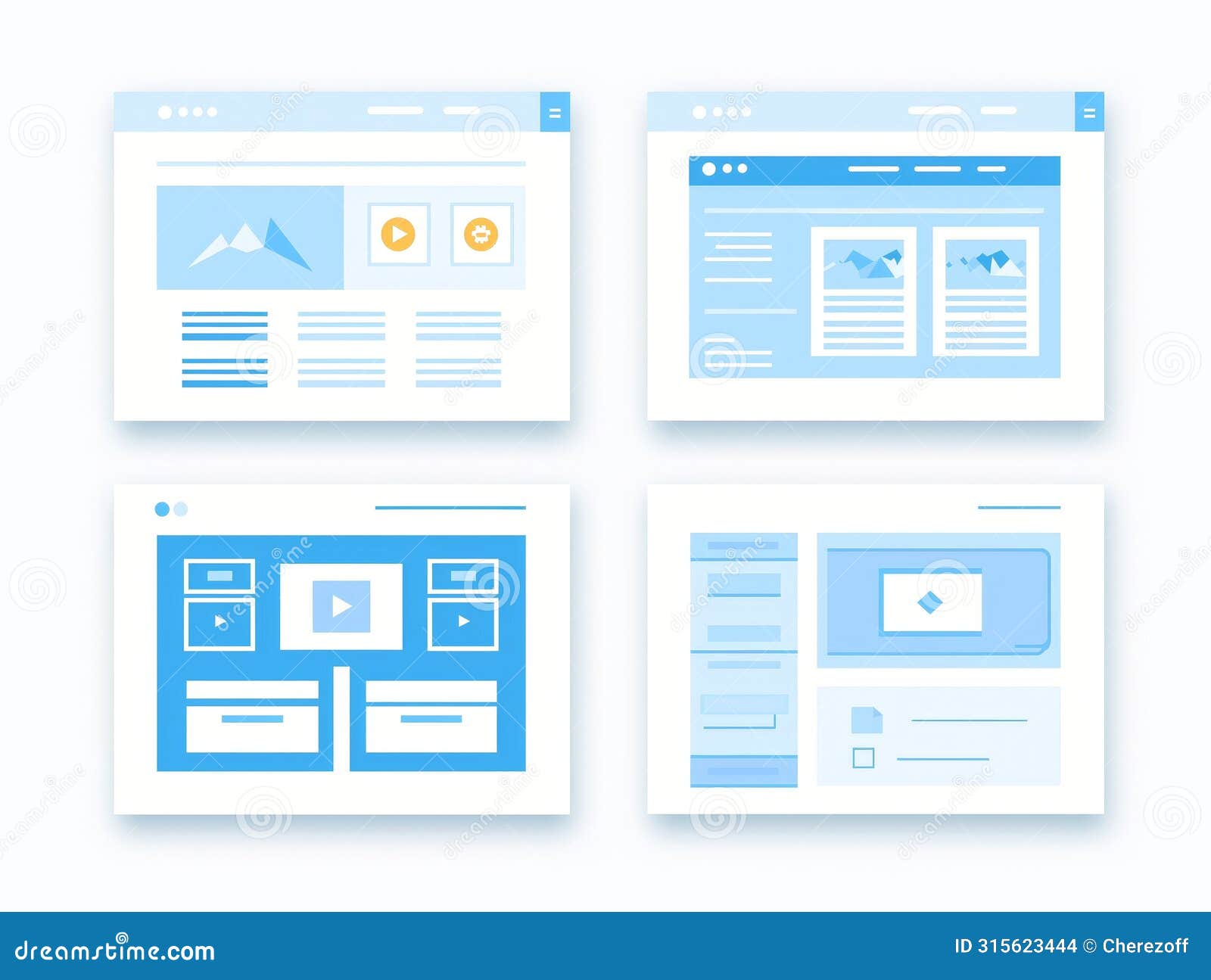 Web Page Layout Templates stock photo. Image of menu - 315623444