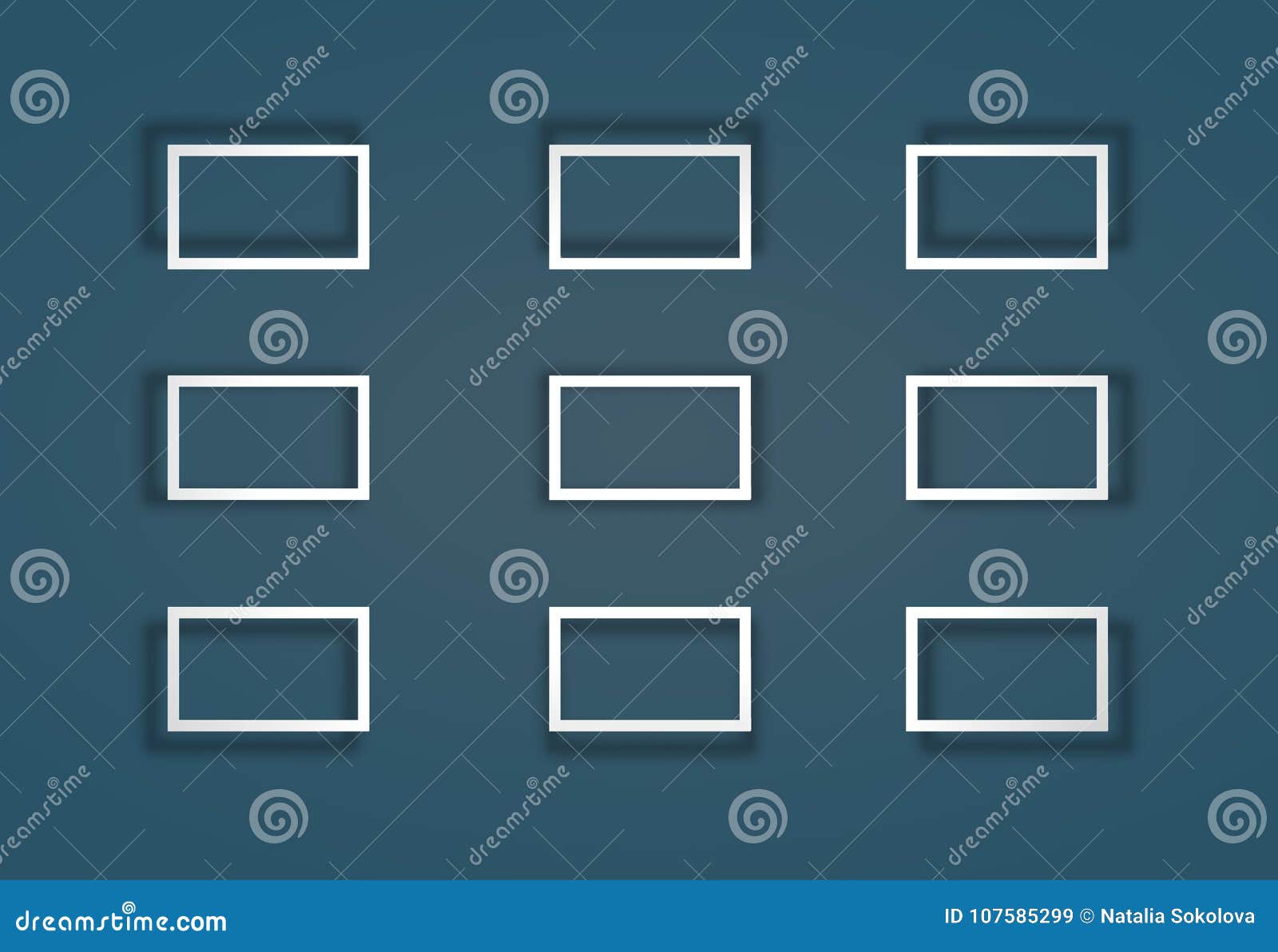 Set of Flat Frames with Mesh Shadow Stock Vector - Illustration of ...