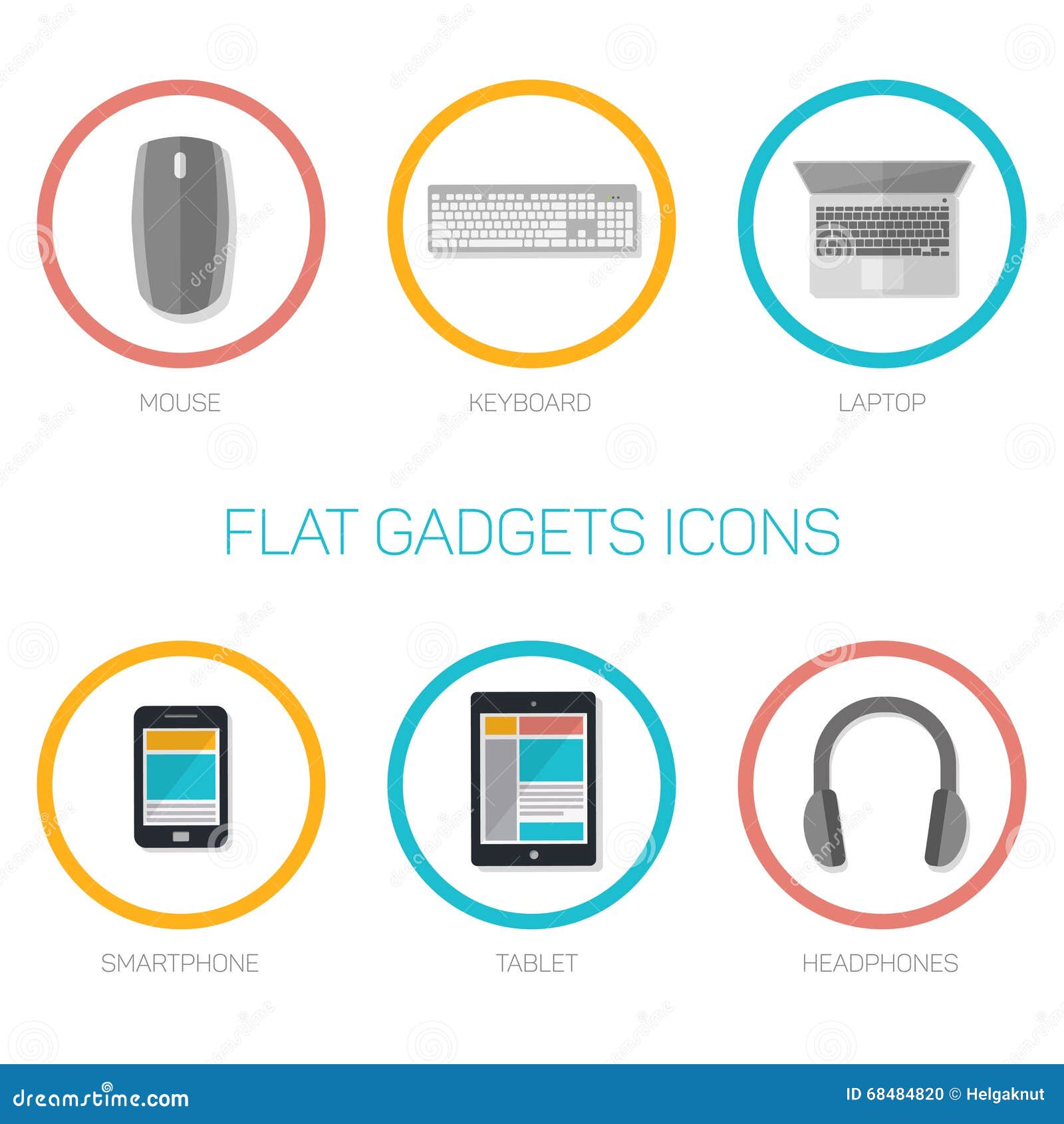 Set of flat gadgets icons stock vector. Illustration of computer - 68484820