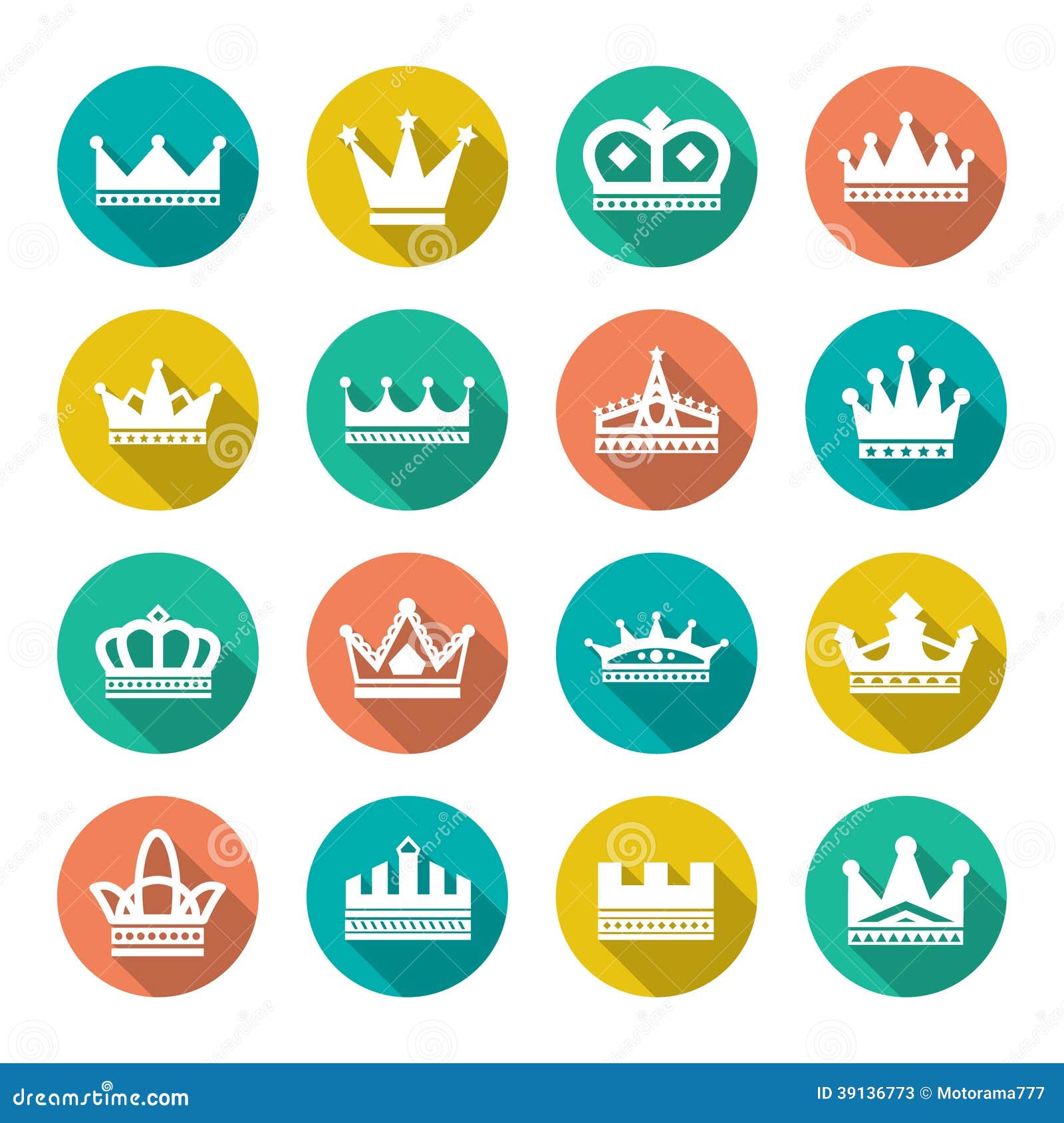 Set flat icons of crown stock vector. Illustration of element - 39136773