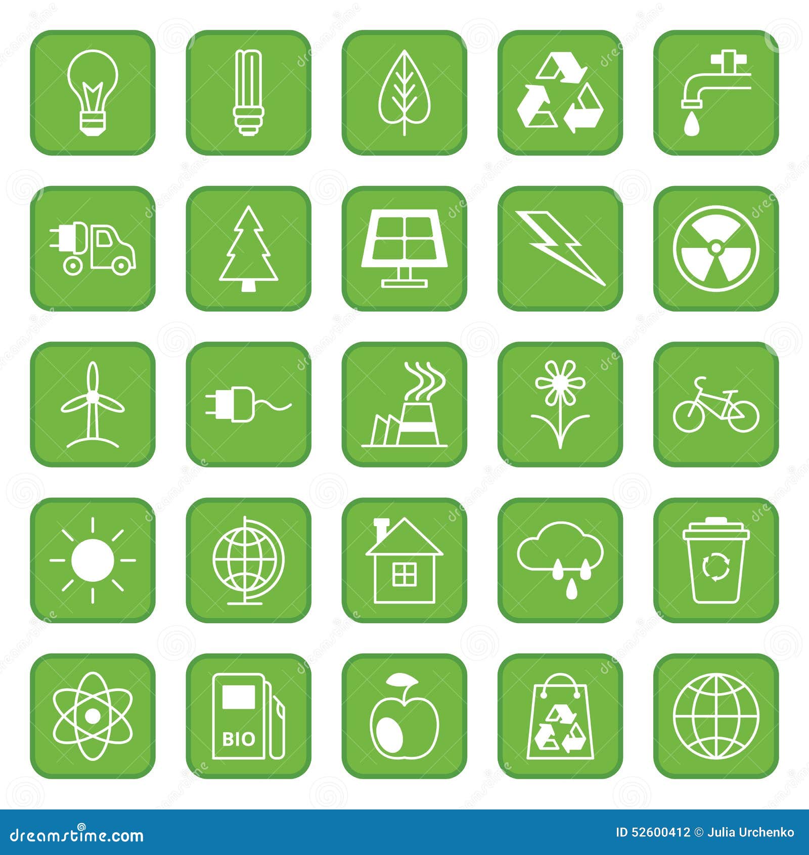 Set of Flat Icons Ecology and Environment Stock Vector - Illustration ...