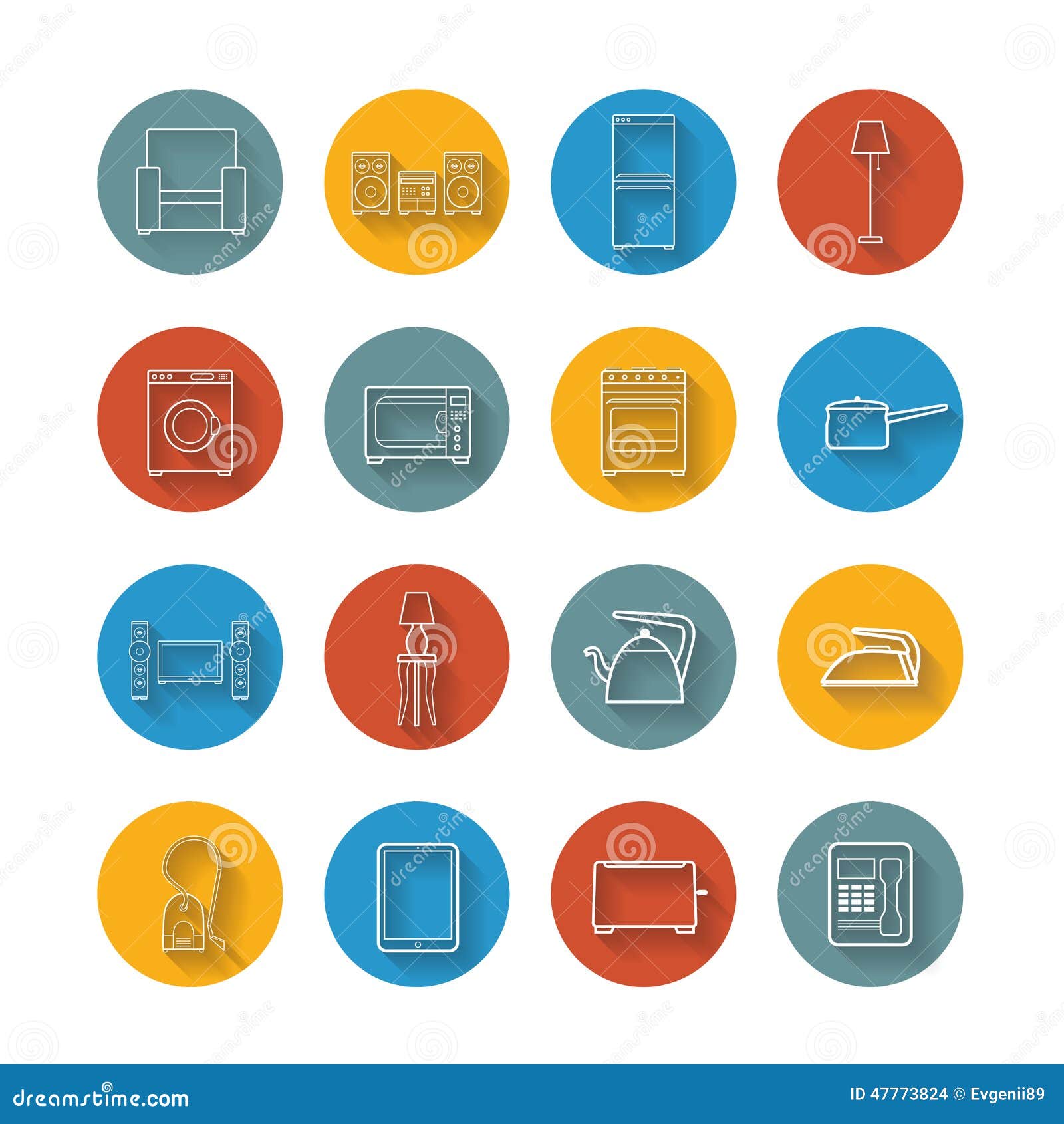 Set Flat Icons of House Appliance Stock Vector - Illustration of ...