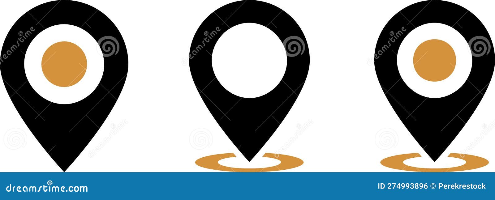 Set of Flat Icons of Location Pin As Concept of Navigation Isolated on ...