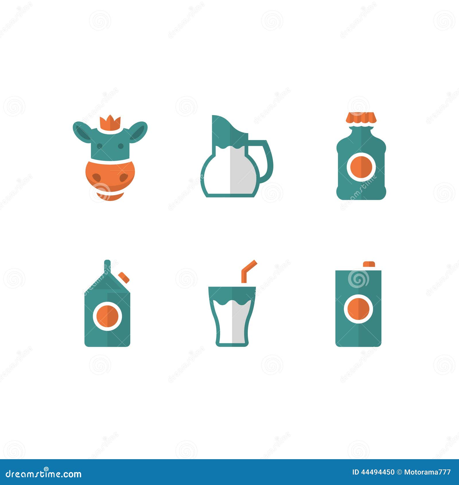 Set flat icons of milk stock vector. Illustration of symbol - 44494450