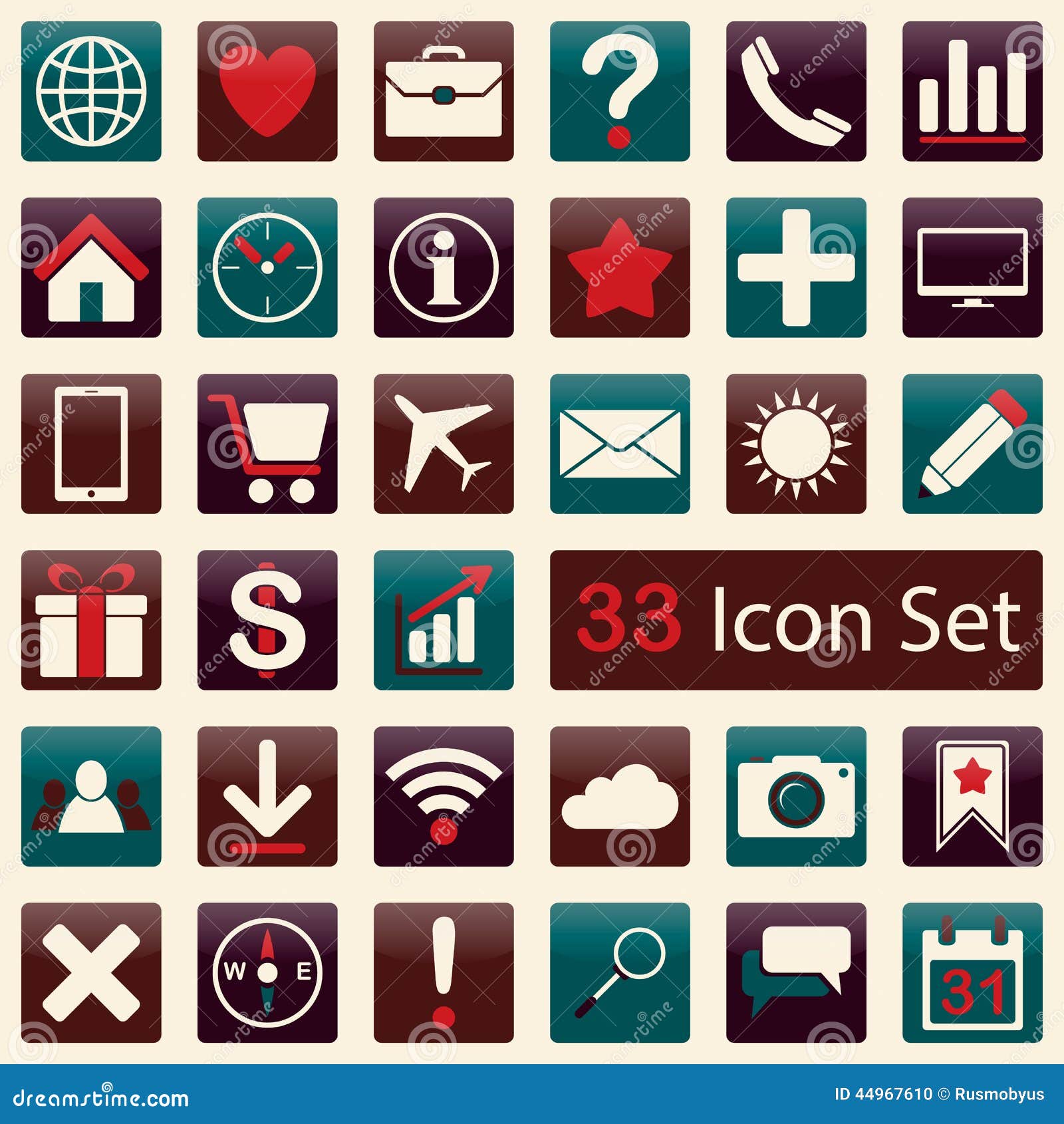 Set of Flat Icons for Mobile App and Web Stock Vector - Illustration of ...