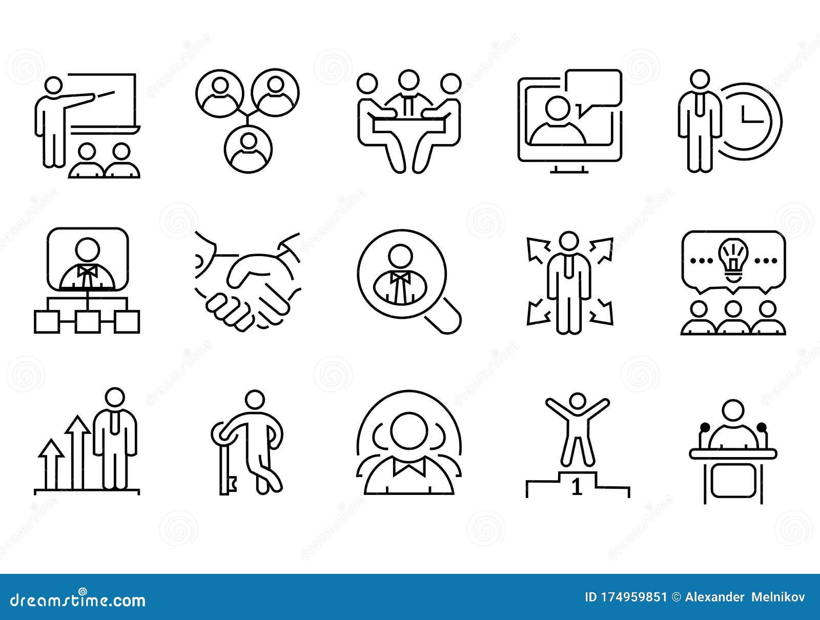 Set of Flat Icons about People, Study, Teachers. Vector Illustration ...