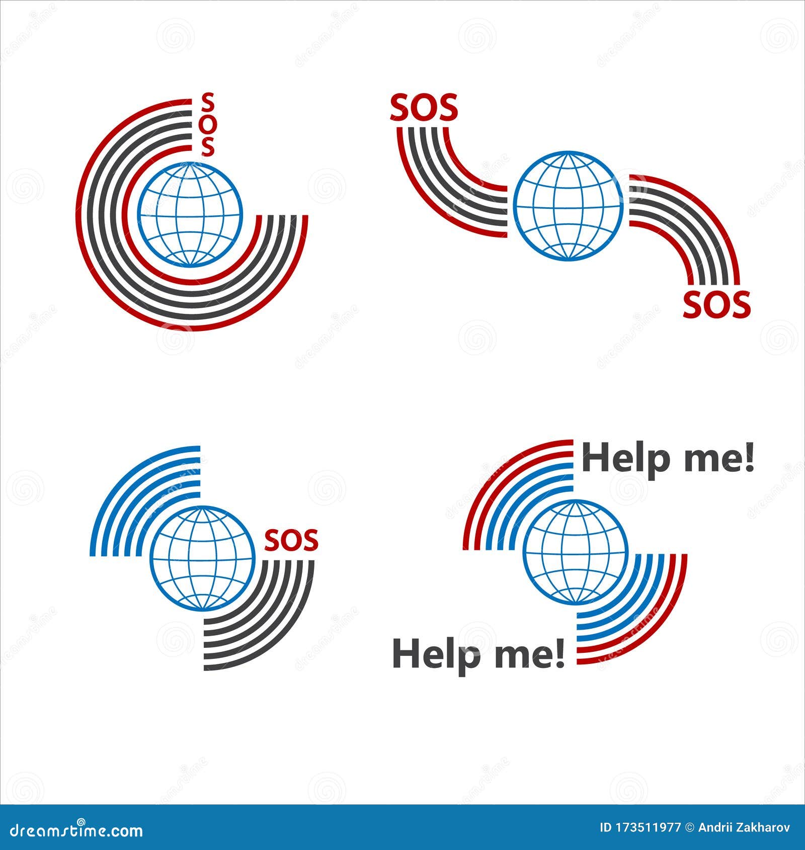 Set of Flat Icons Planet Earth Cries Out for Help Stock Vector ...