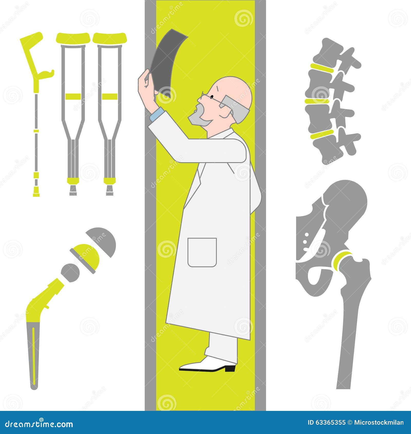 Set Of Flat Icons From Surgery And Orthopedics Stock Vector - Image ...