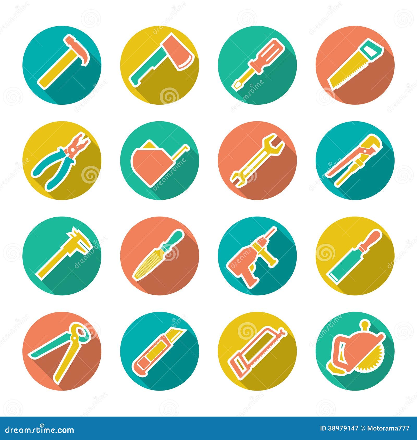 Set Flat Icons of Tools for Repair and Building Stock Vector ...