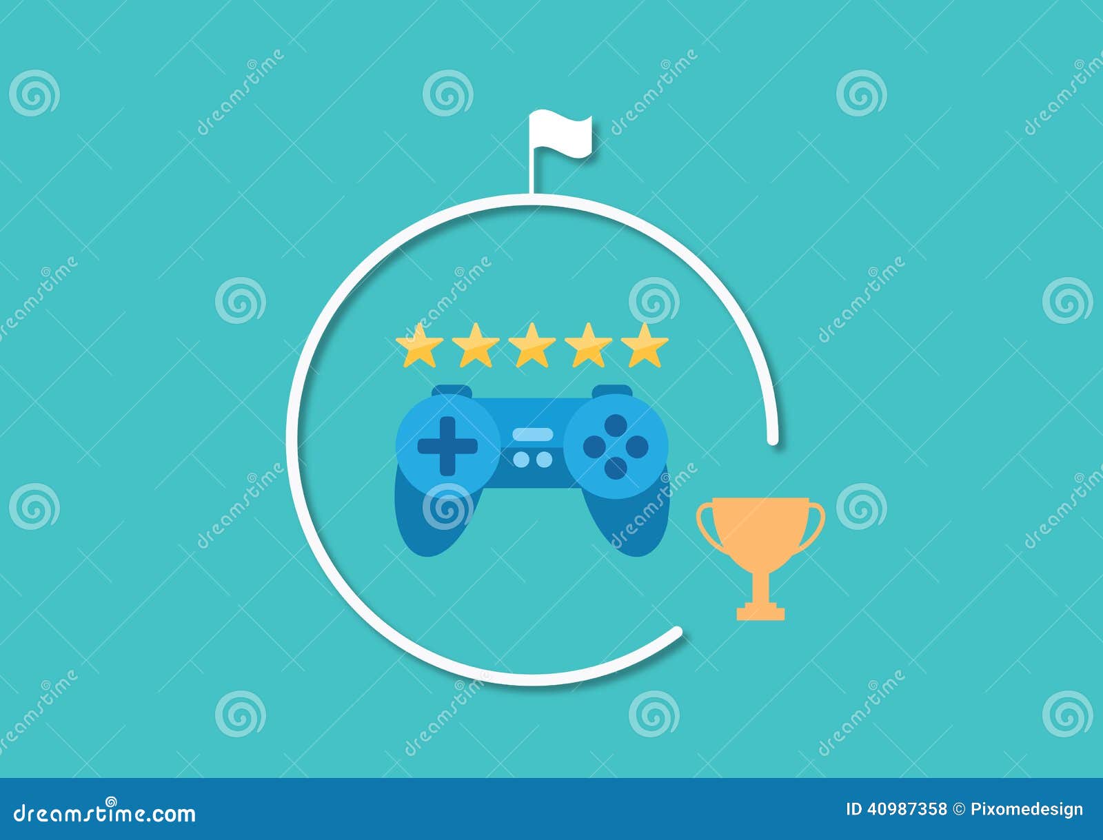 Set of Flat Illustration Design Game Concept Stock Vector ...