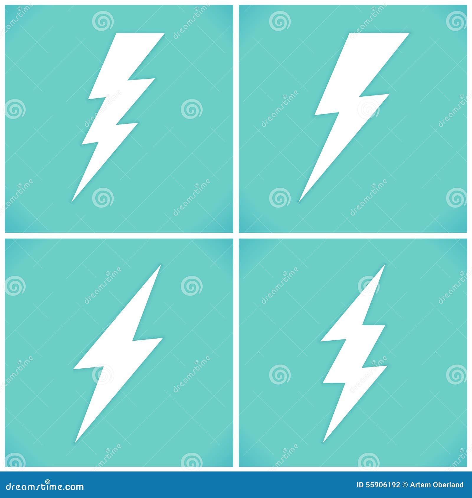 Set of Flat Lightning Symbols Set Stock Vector - Illustration of fast ...