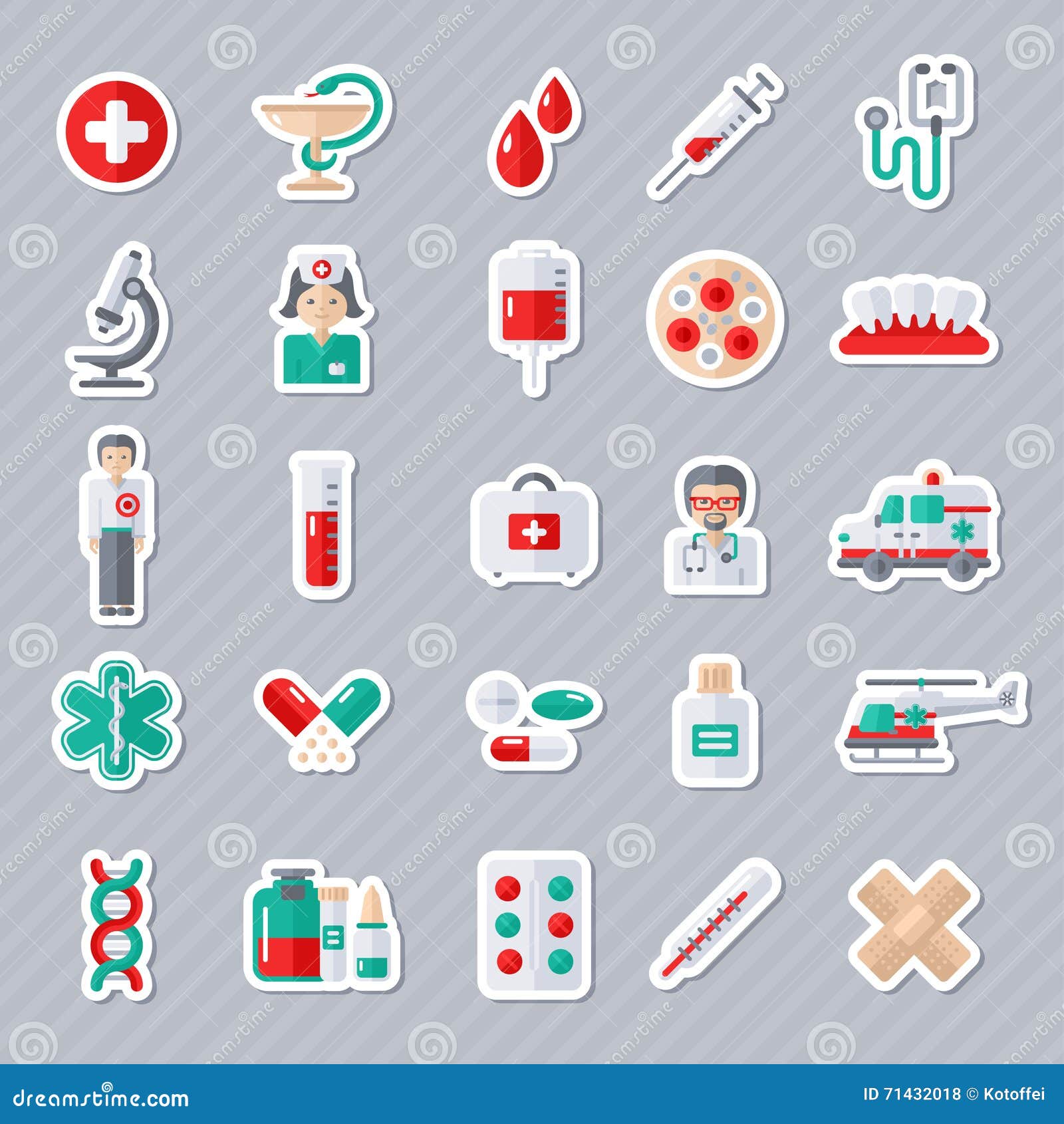 Set of Flat Medical Icons Stickers. Stock Vector - Illustration of ... Set of Flat Medical Icons Stickers. Stock Vector - Illustration of ...