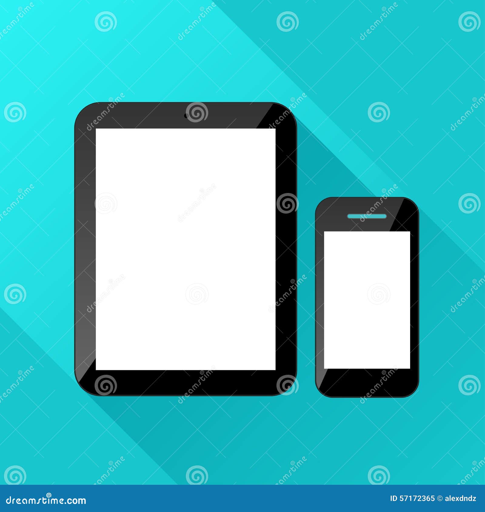 Tablet Template. Flat Style Smartphone Border. Simple Modern Colorful ...