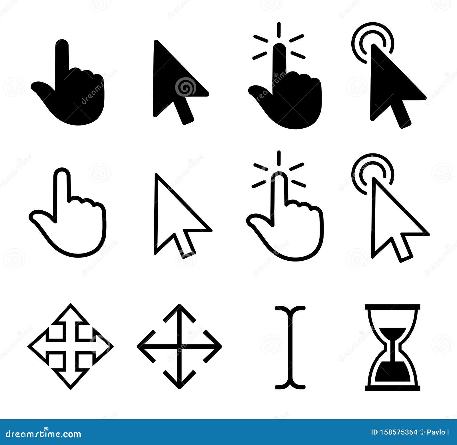 Set of Flat Modern Cursor Icons â€“ for Stock Stock Vector ...
