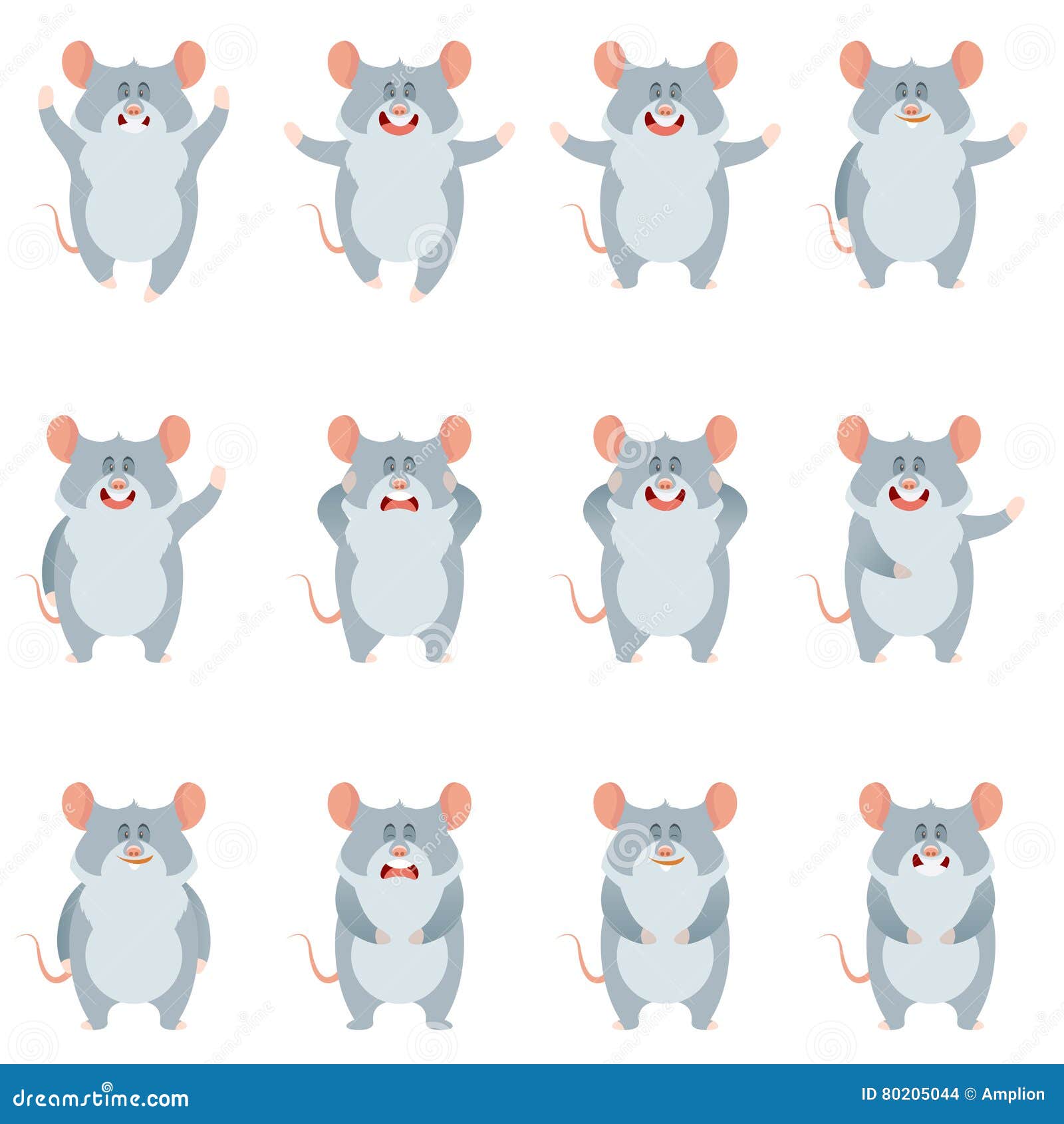 Set of flat mouse icons stock vector. Illustration of adorable - 80205044