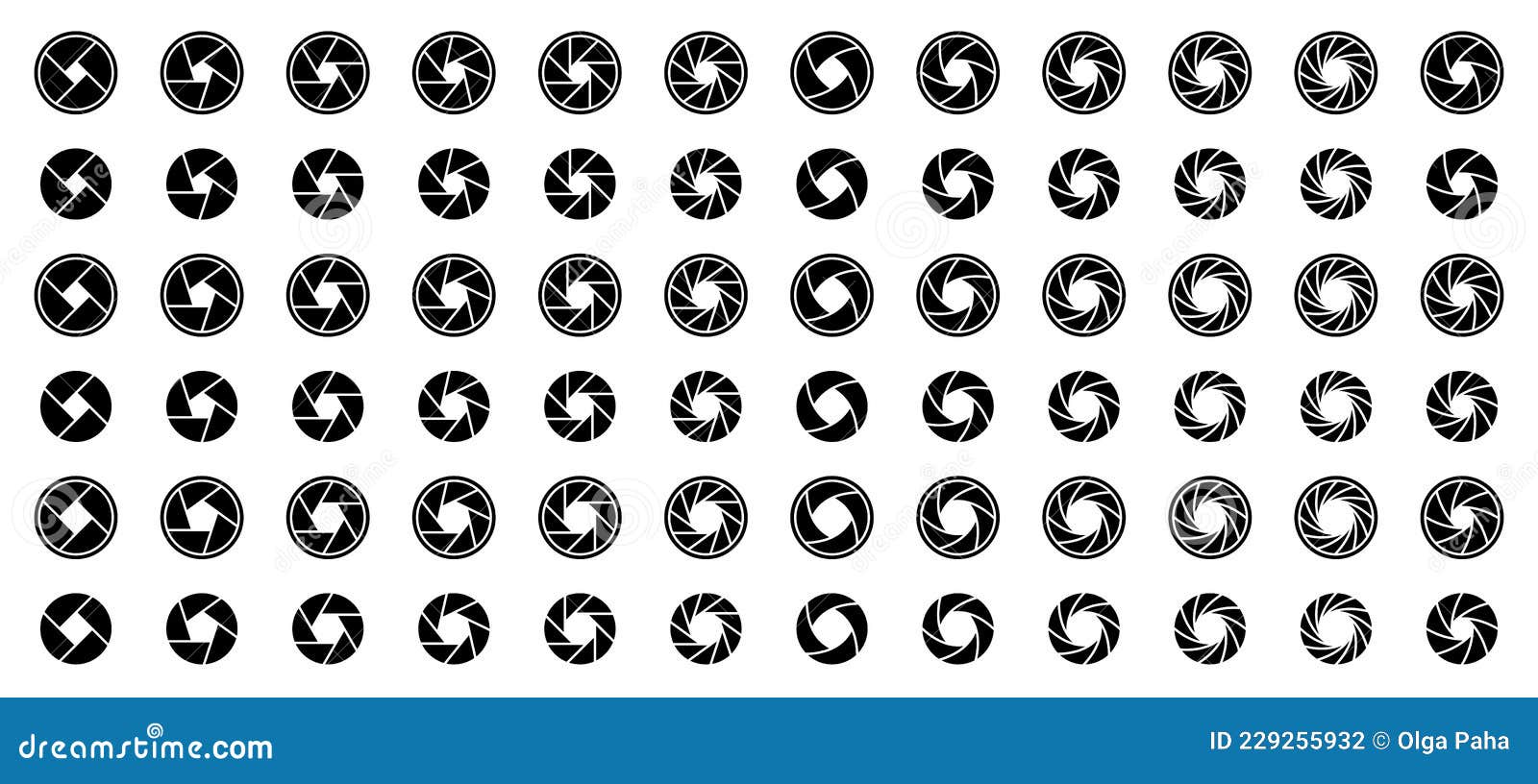 Set shutter icons 1 stock vector. Illustration of annotation - 229255932
