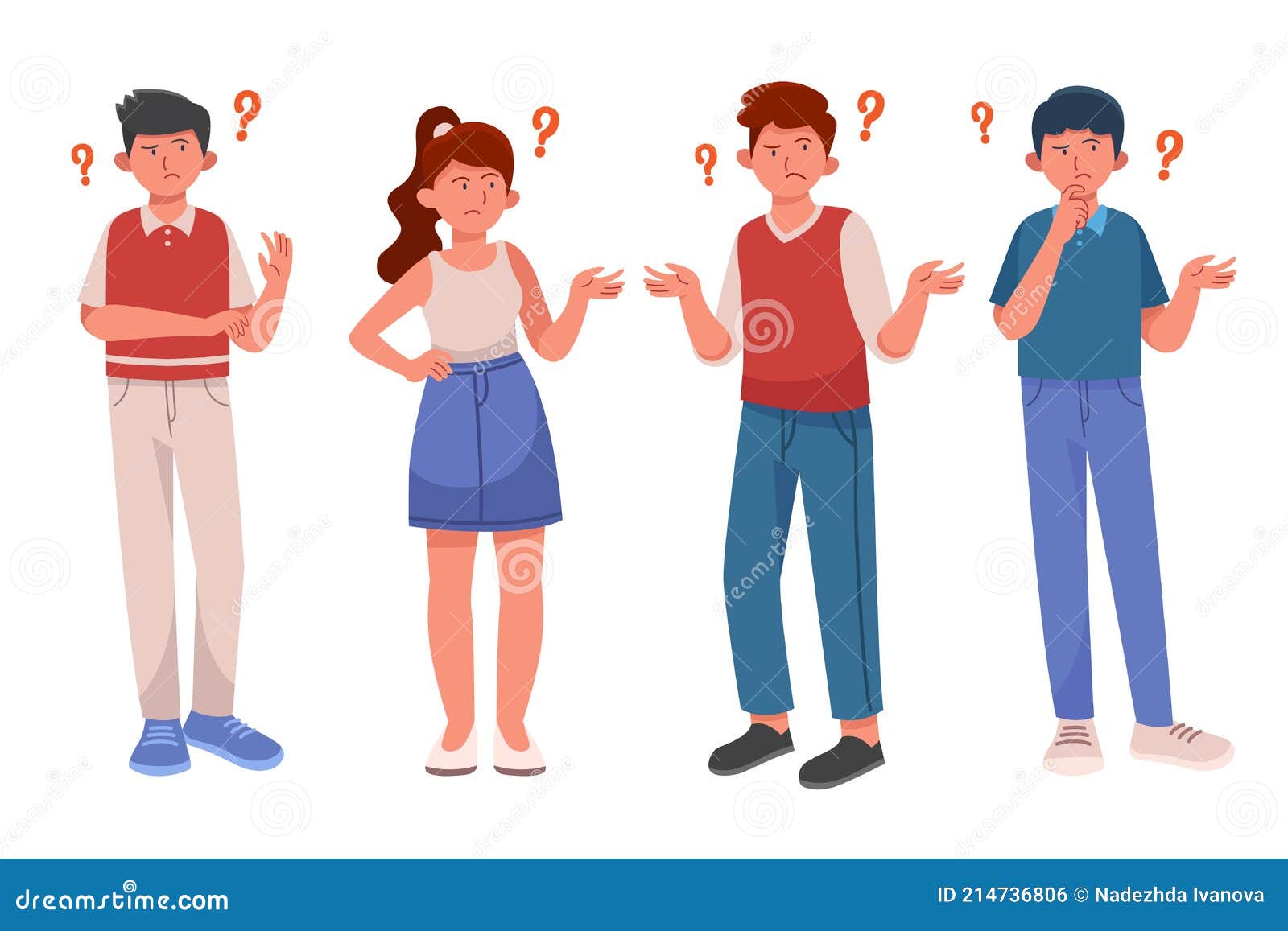 Set of Flat People Asking Questions Vector Illustration. Stock Vector ... Set of Flat People Asking Questions Vector Illustration. Stock Vector ...