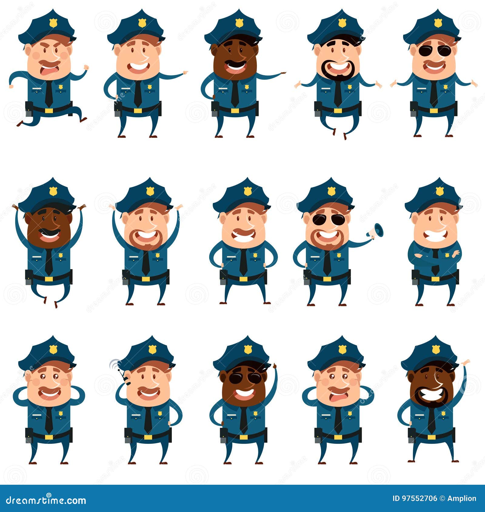 Flat Police City Patrol Template Cartoon Vector | CartoonDealer.com ...
