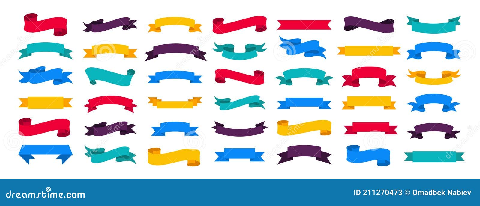 Set of flat ribbons stock vector. Illustration of badge - 211270473