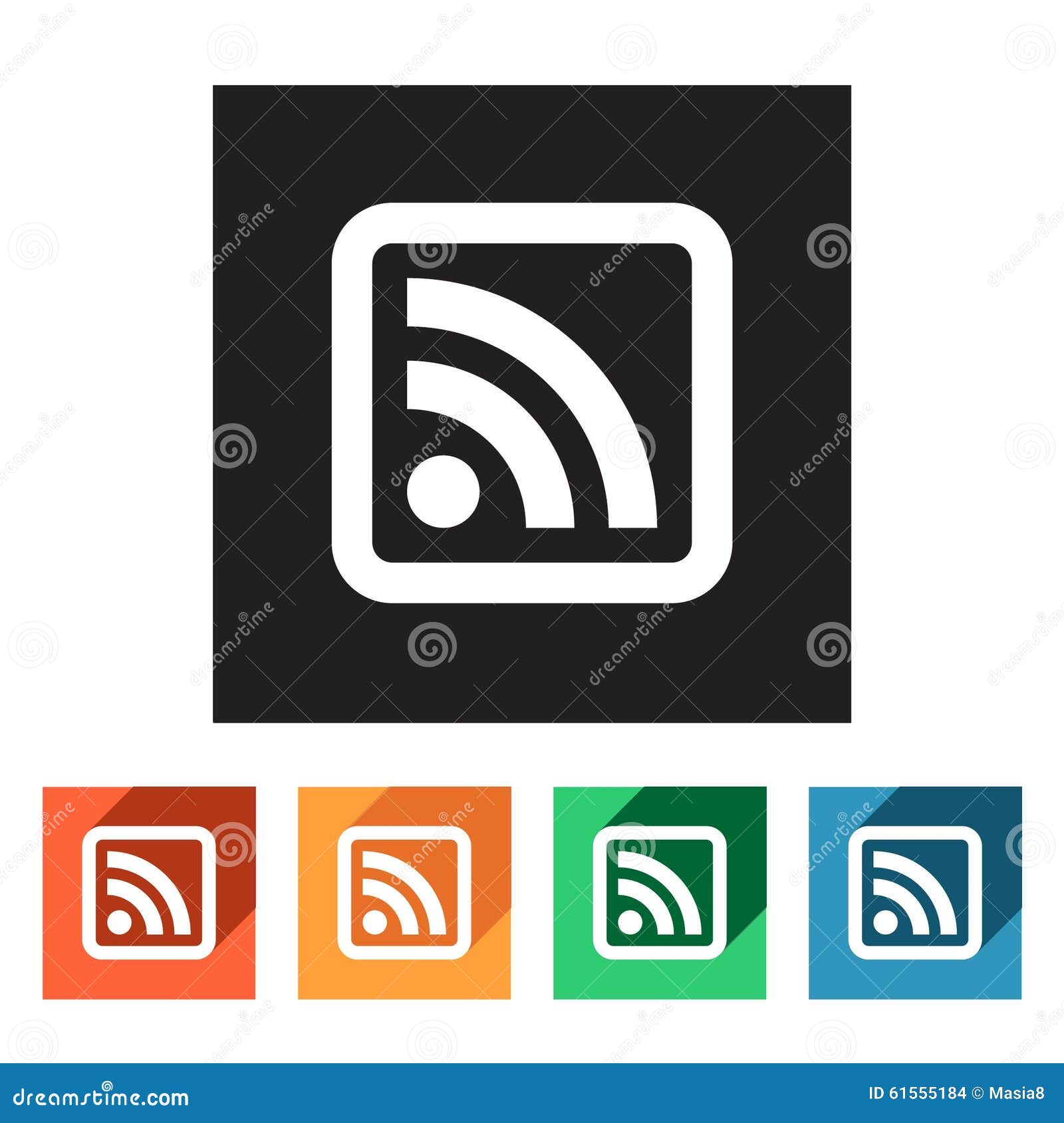 Set of Flat Rss Icons, Illustration Stock Illustration - Illustration ...
