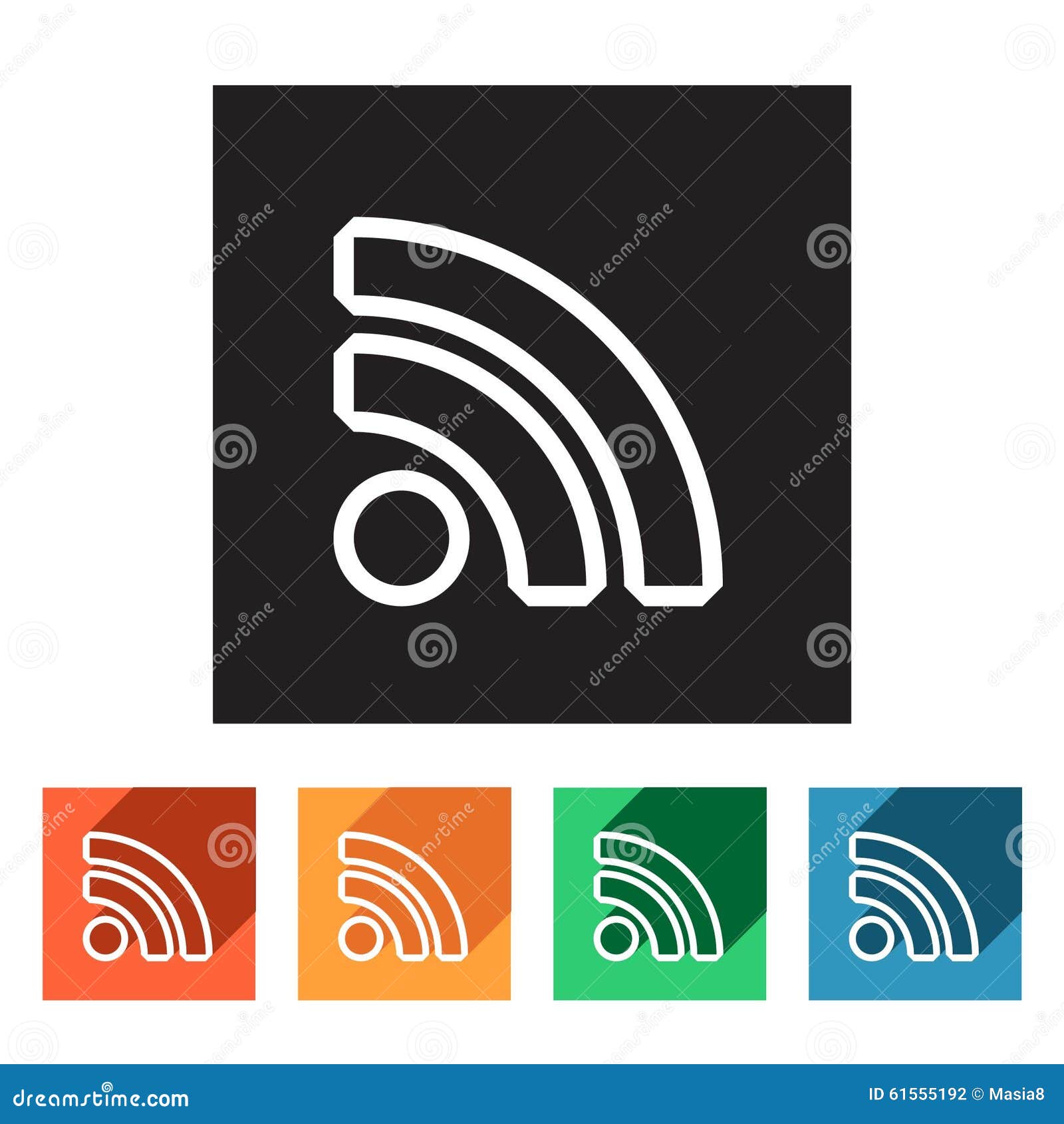 Set of Flat Rss Icons, Illustration Stock Illustration - Illustration ...