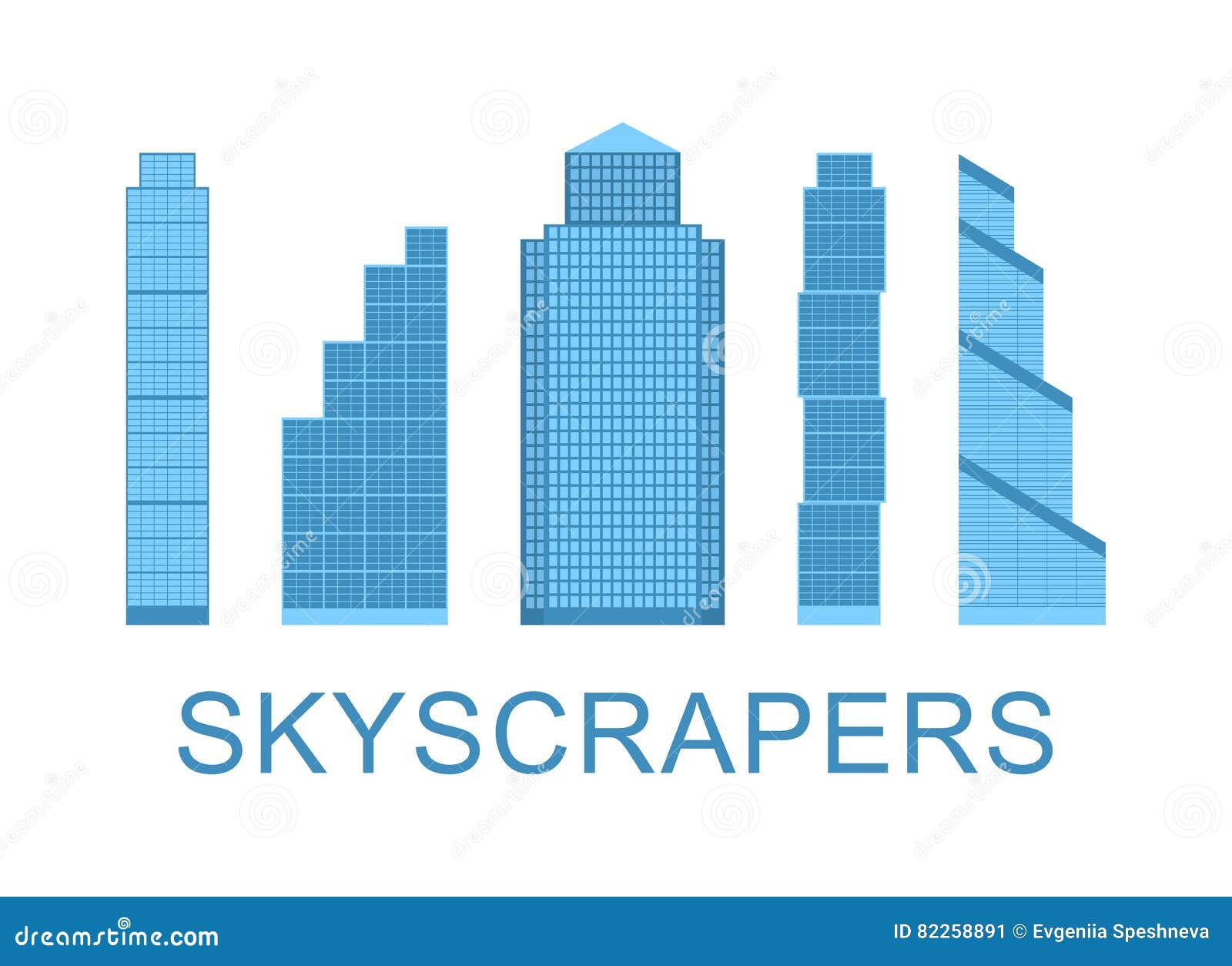 Skyscraper Icons. City Design Elements. Vector Illustration. Stock ...