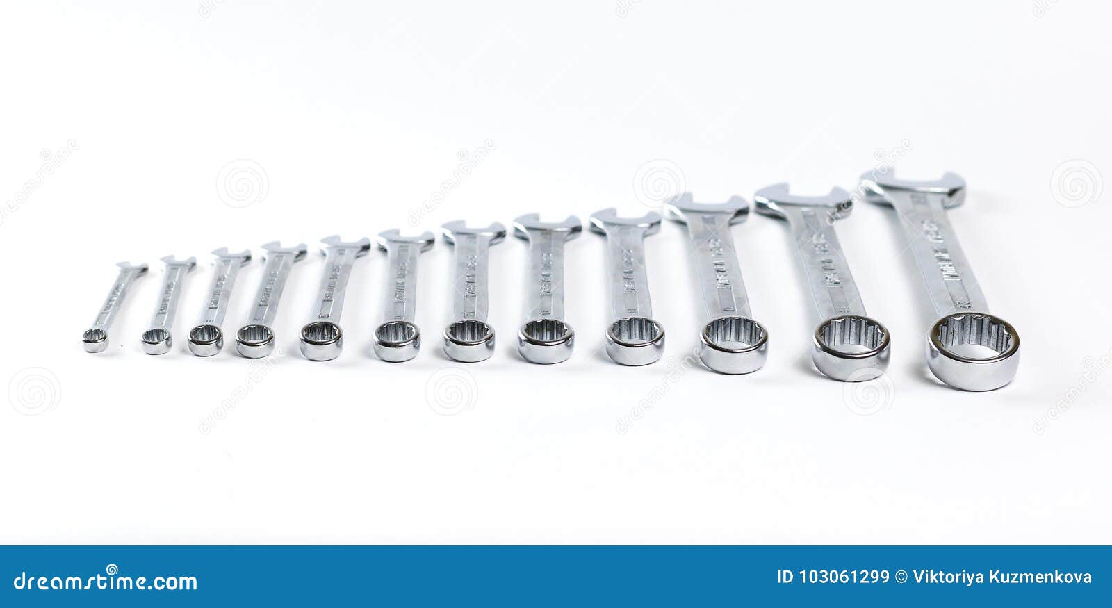 Set of Flat Spanners. Tool Kit for the Car Stock Image - Image of ...