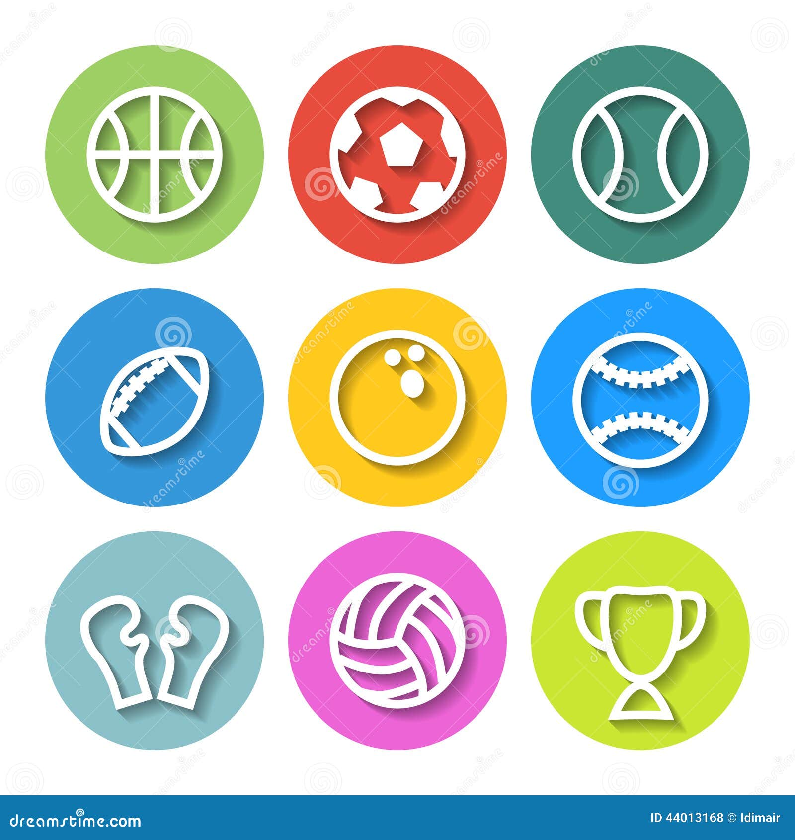 Set of Flat Sports Icons. Vector Stock Vector - Illustration of award ...